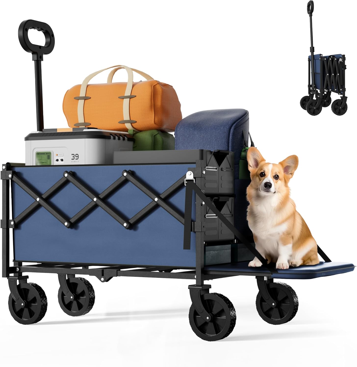 Amazon.com : Geisoun Collapsible Wagon with Tailgate, Wagons Carts ...