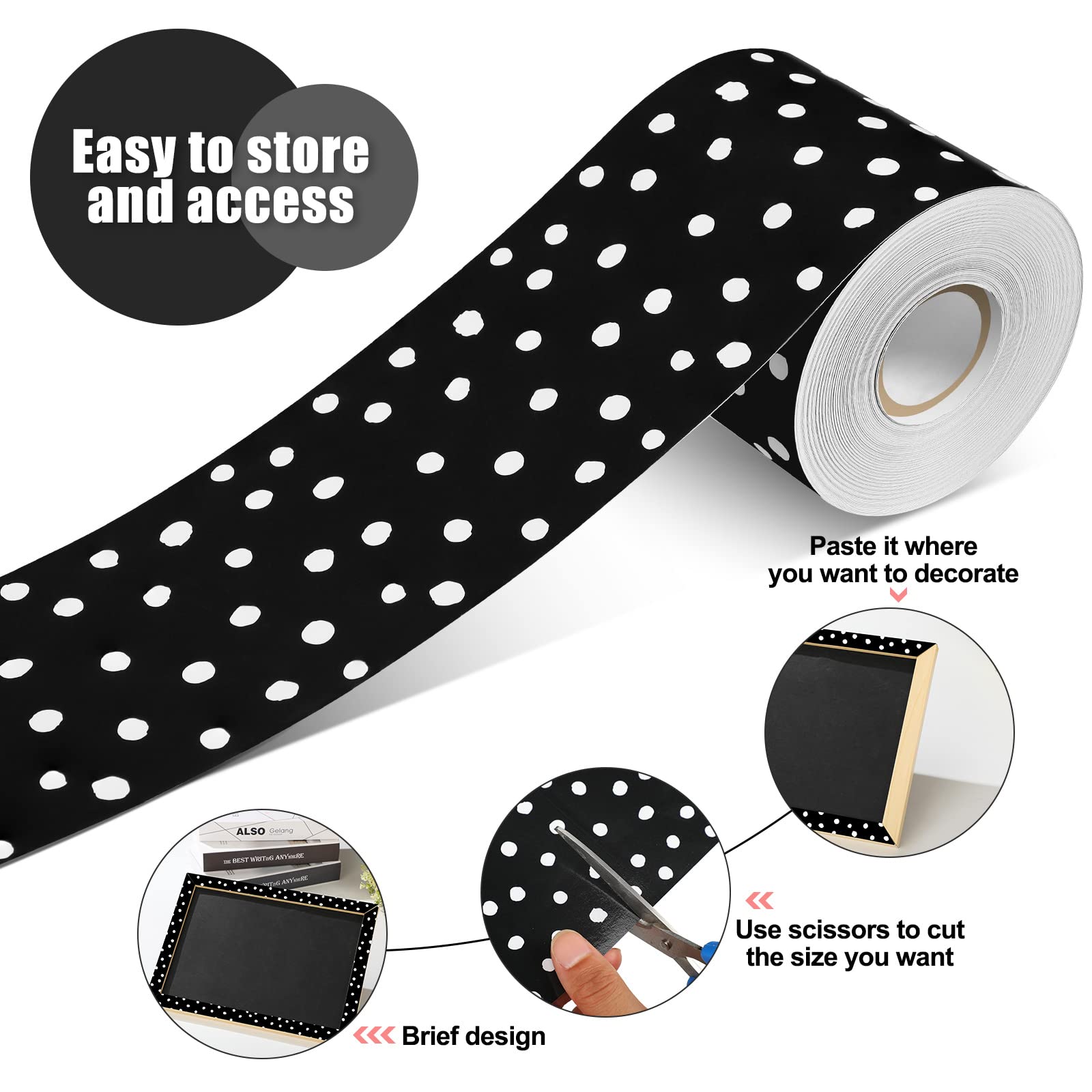 Snapklik.com : Zonon 65 Feet Bulletin Board Borders Black And White ...