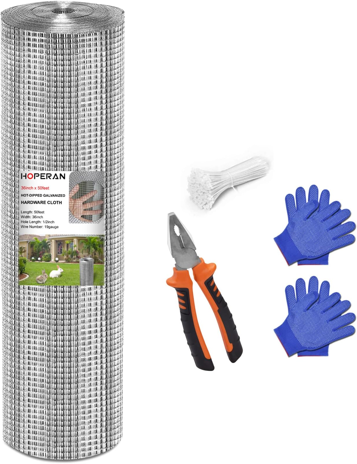 LuckIn Hardware Cloth 1/2 Inch 24 x 50ft, 19 Gauge Chicken Wire Fencing ...