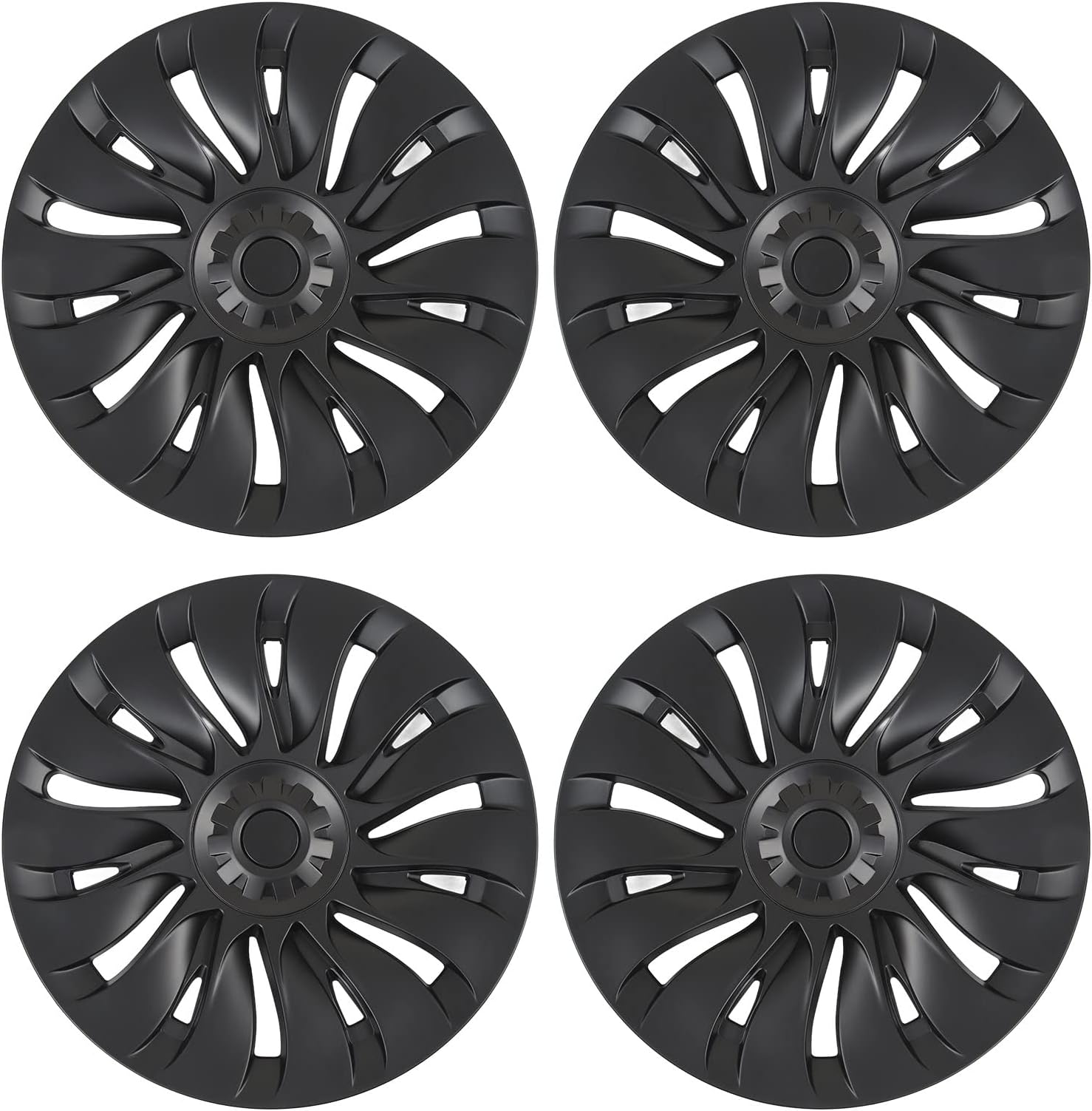 Hub Cap for Tesla Model Y, 19 inch Wheel Covers 4Pcs, Matt Black Rim ...