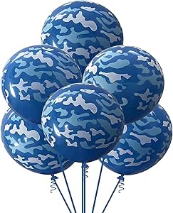 Amazon.com: Blue Camo Latex Balloons, Military Balloons for Wedding ...