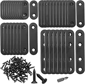 40 Pieces Flat Connectors Stainless Steel Flat Connector Set Perforated ...
