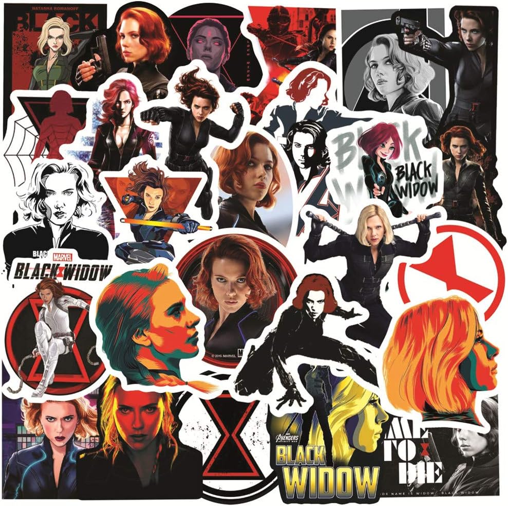 Amazon.com: Black Widow Stickers for Kids(50pcs) Superhero Decal Party ...