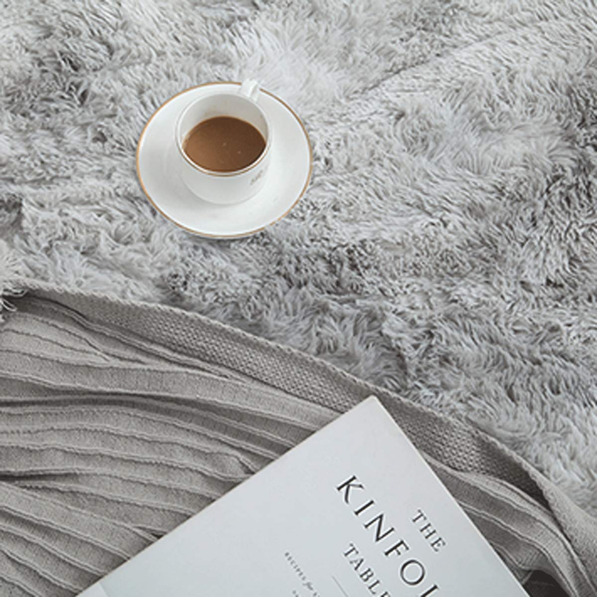 3X5 Light Grey Area Rugs Modern Home Decorate Soft Fluffy Carpets for ...