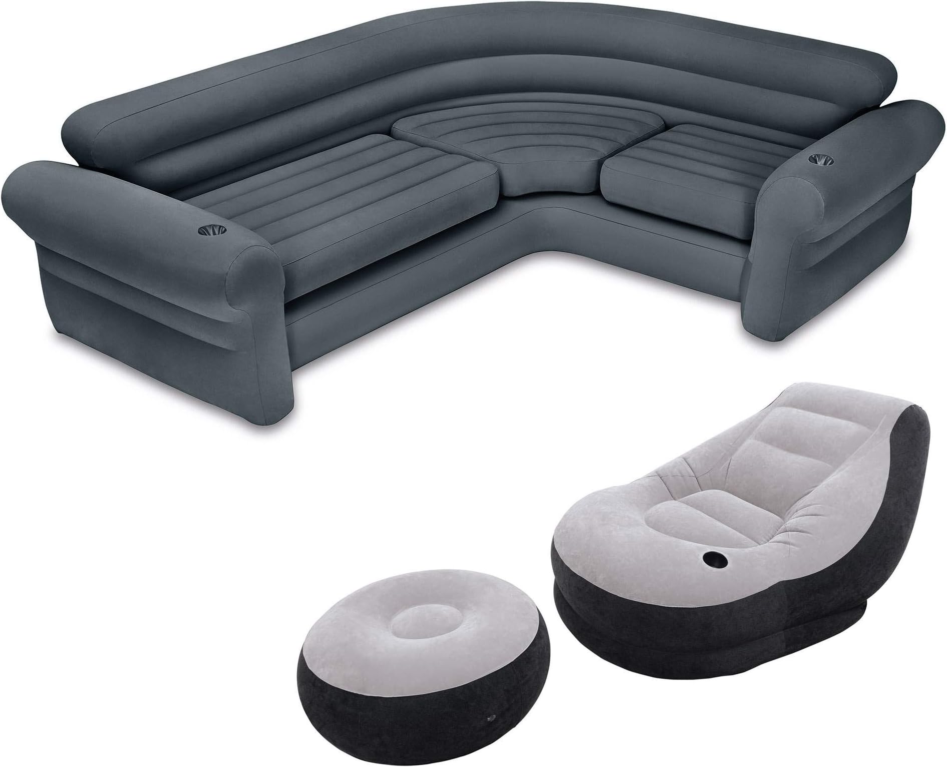 Amazon.com: Intex Inflatable Corner Sectional Sofa & Ultra Lounge Chair ...