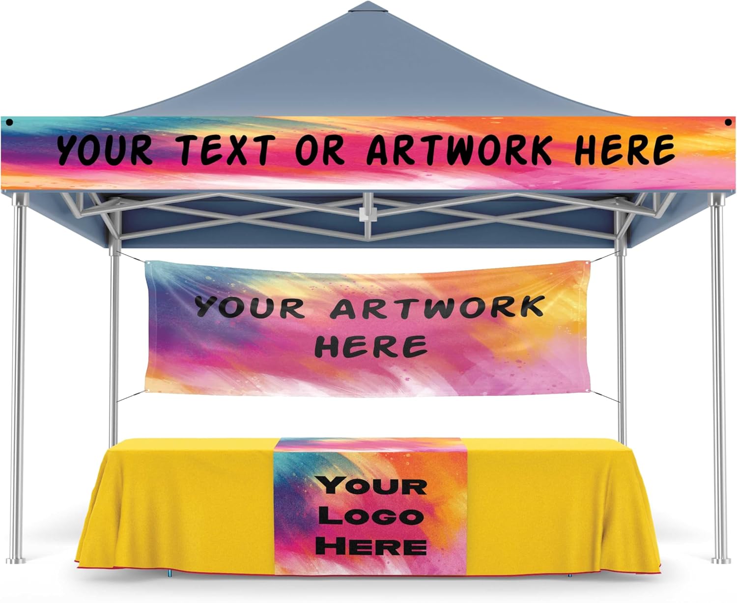 Amazon.com: Tent Banner and Table Runner Bundle, Three Personalized ...