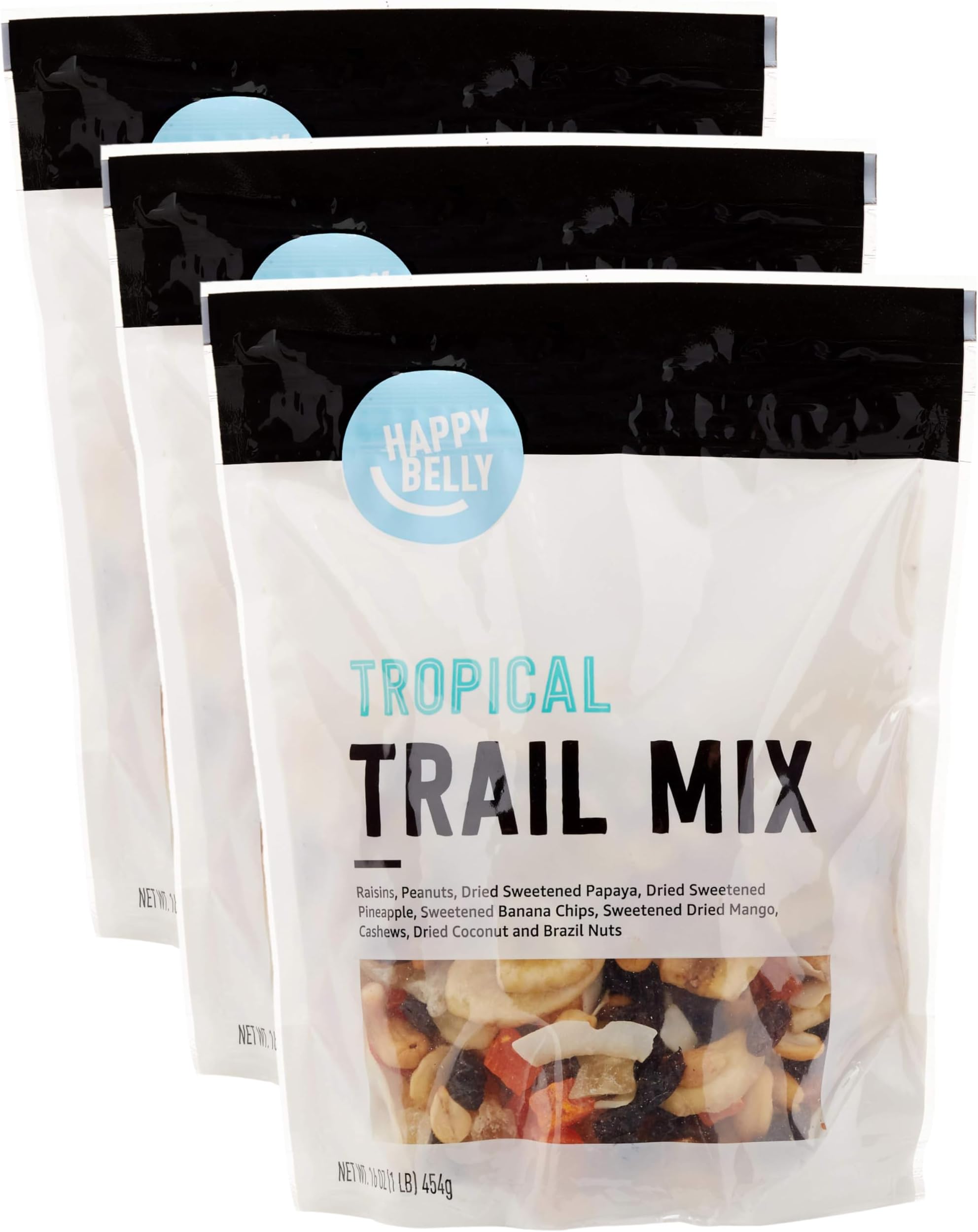 Amazon.com: Amazon Brand - Happy Belly Tropical Trail Mix, 1 pound ...