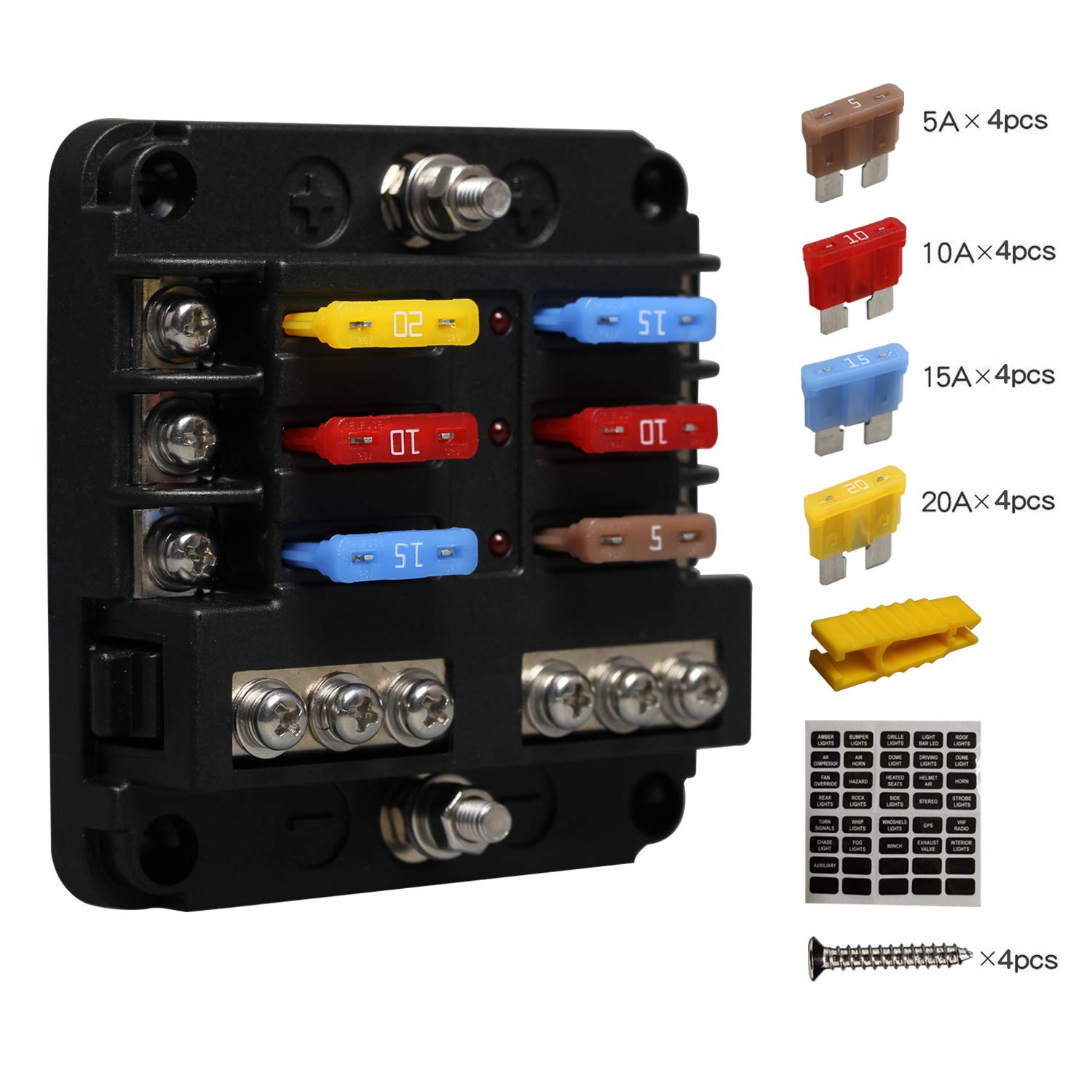 Buy 12v Fuse Box - ENDARK Car Fuse Box & ATC/ATO Blade Fuse Holder & 6 ...