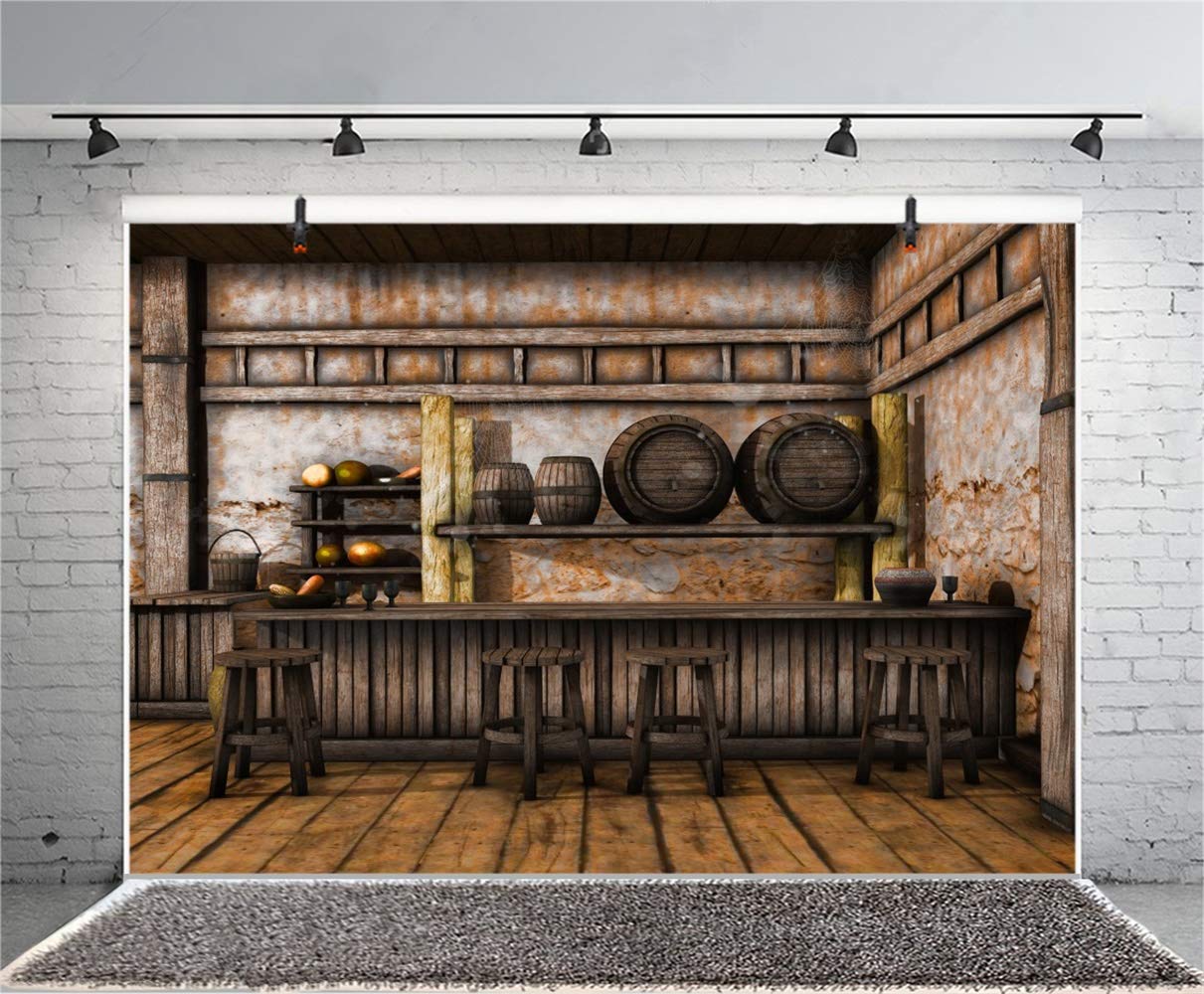 Laeacco 7x5ft Shabby Saloon Tavern Interior Vinyl Photography ...