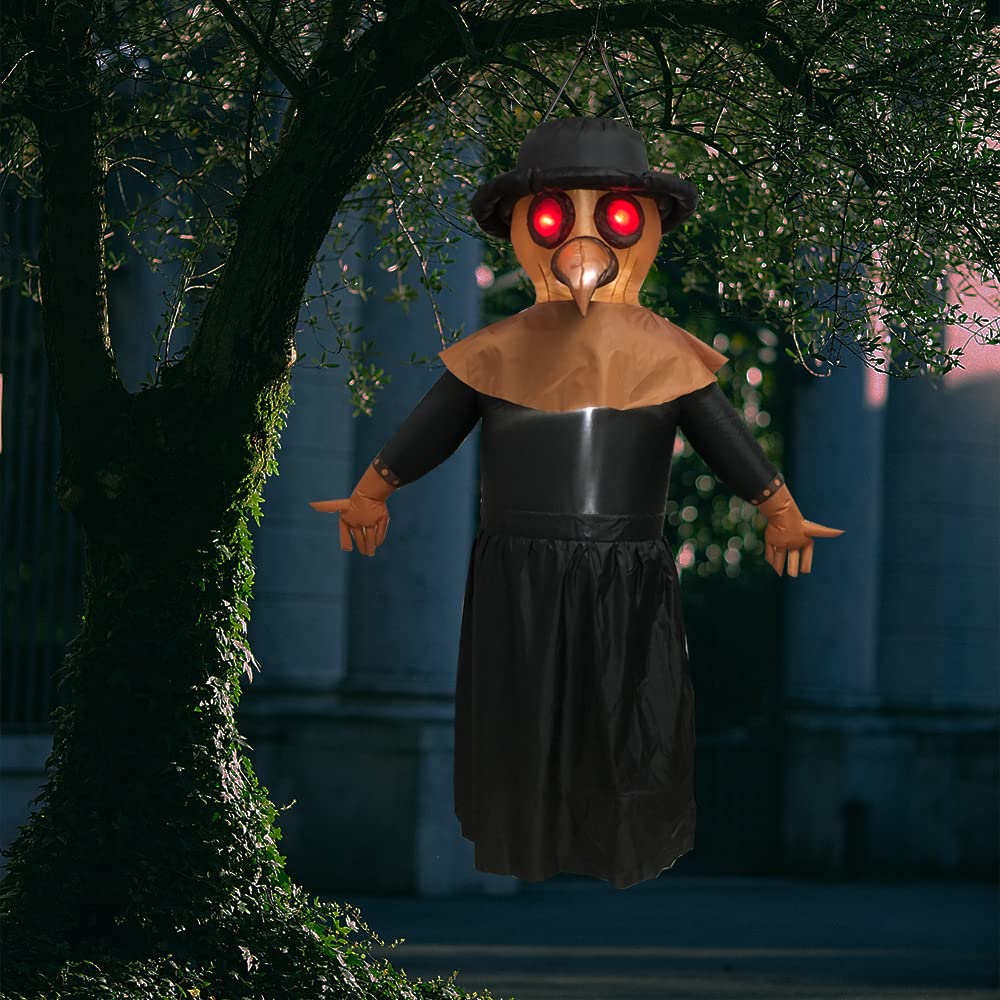 6 Feet Halloween Plague Doctor Inflatables Decoration with Rope ...