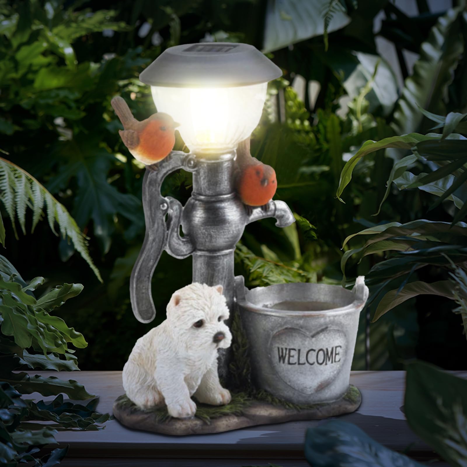 Garden Solar Lights Animal Climbing Garden Statue,Garden Statue ...