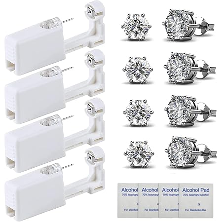 Amazon.com: 2 Pack Self Ear Piercing Gun Earring Disposable Piercing ...
