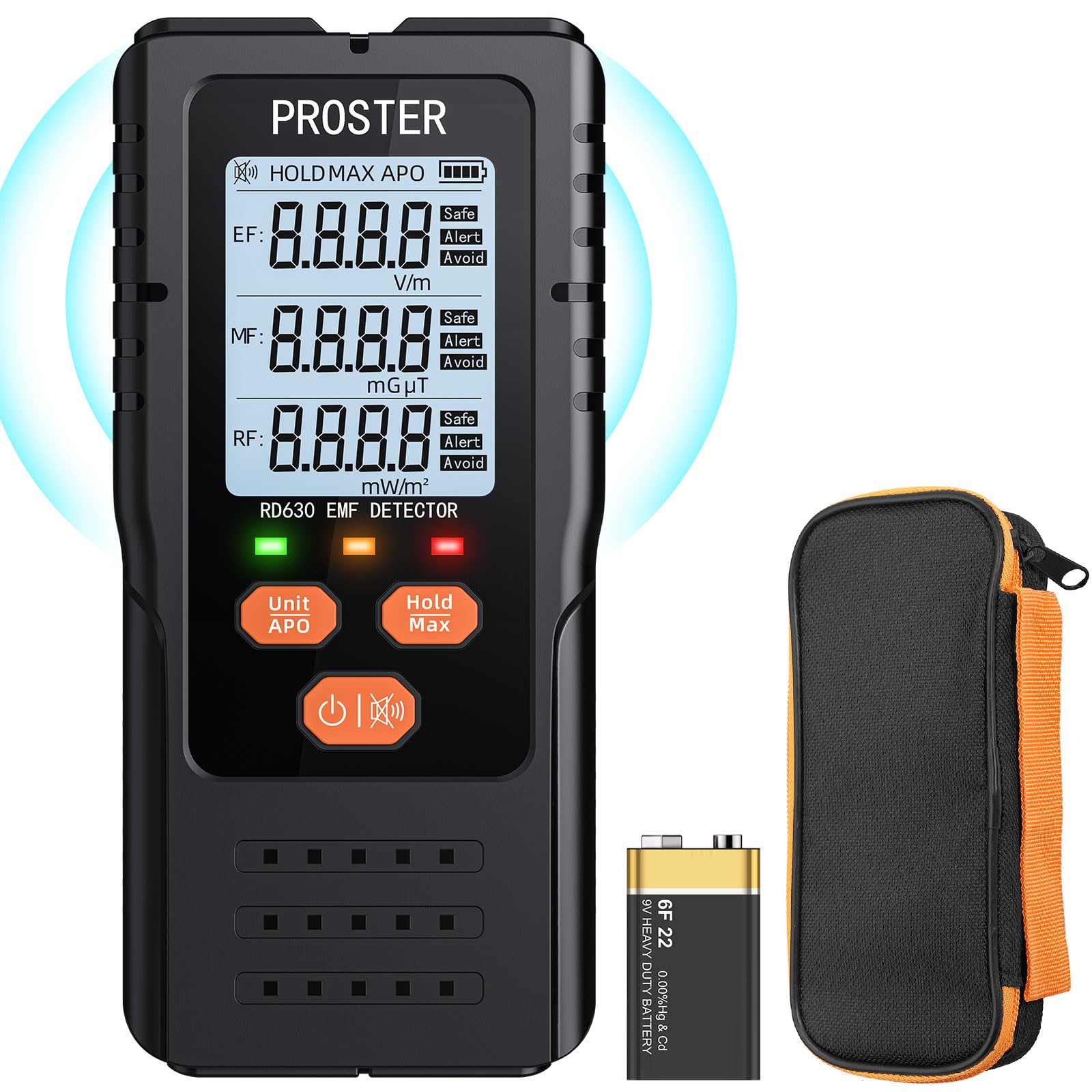 EMF Detecteur, Proster 3 en 1 Détecteur Champ Électromagnétique EF RF ...