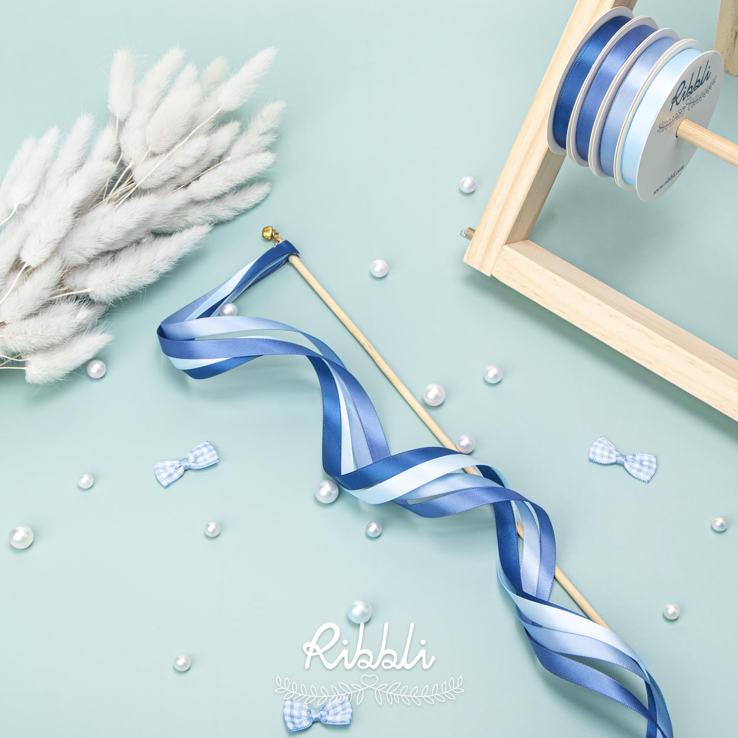 Snapklik.com : Dusty Blue Satin Ribbon Double Faced Satin 3/8 Inch X ...