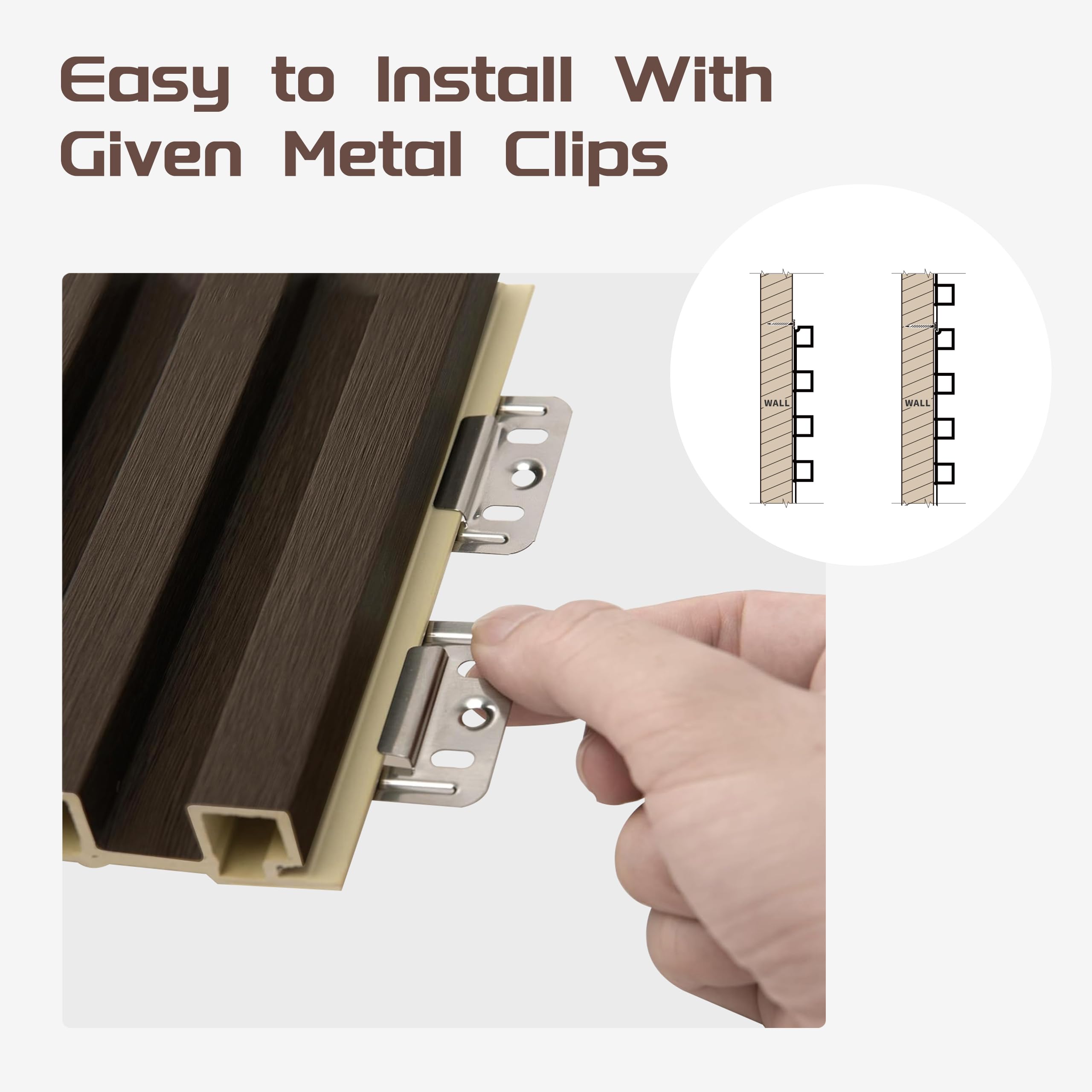 Snapklik.com : WPC Slat Wall Panels, 8 Pack Accent Slat Wood Slats For ...