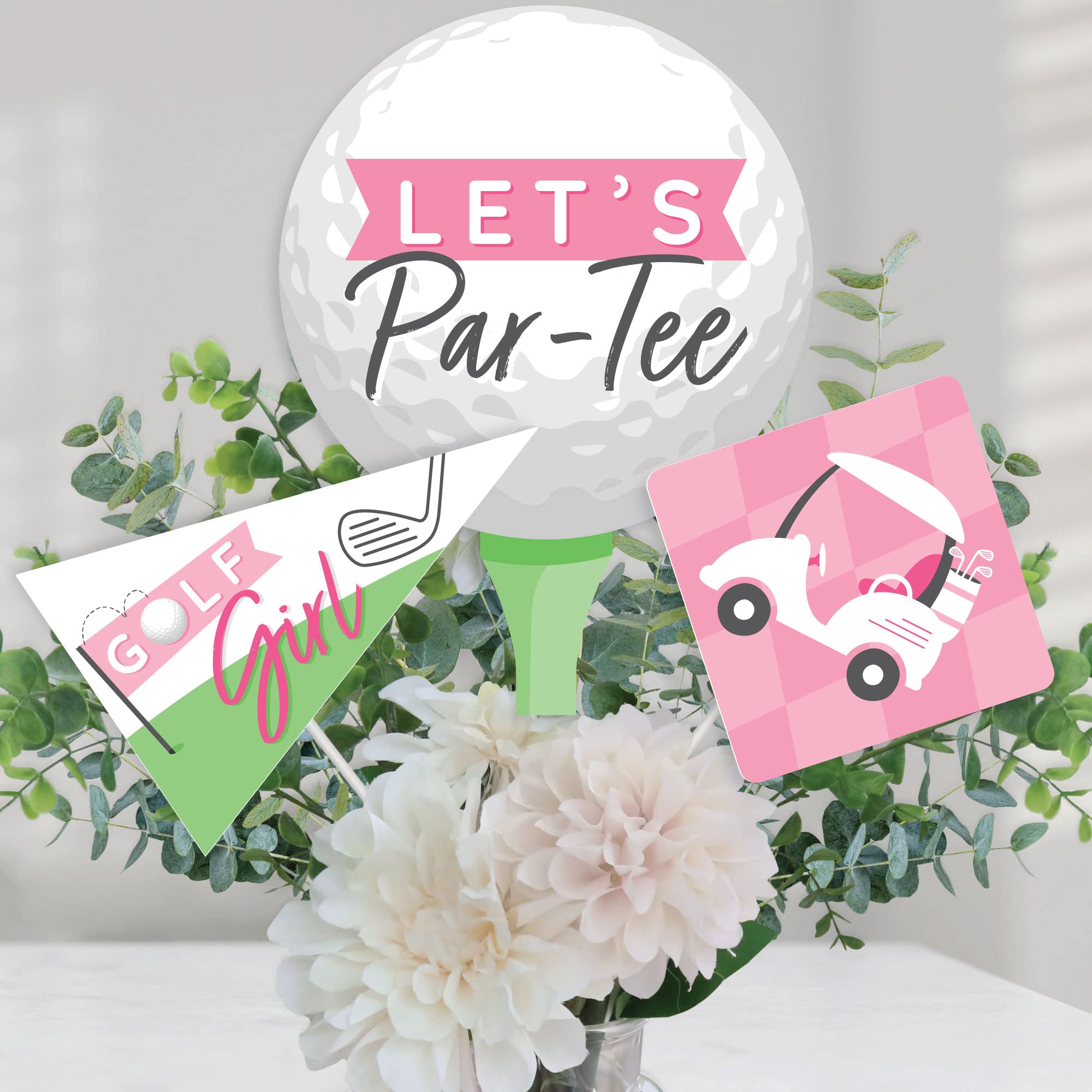 Woman Golf Event Center Pieces Golf Girl Pink Birthday Party Or Baby