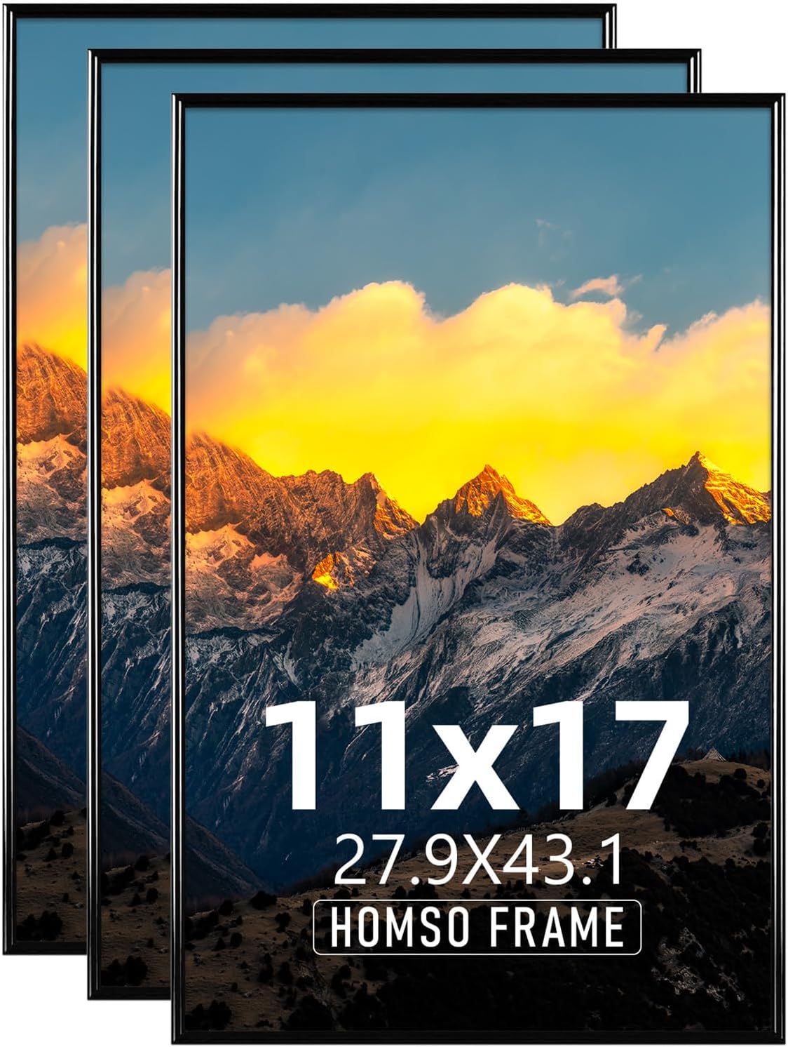 Amazon.com - Mantello 11 x 17 Frame, Clean Look Black Front-Loading ...