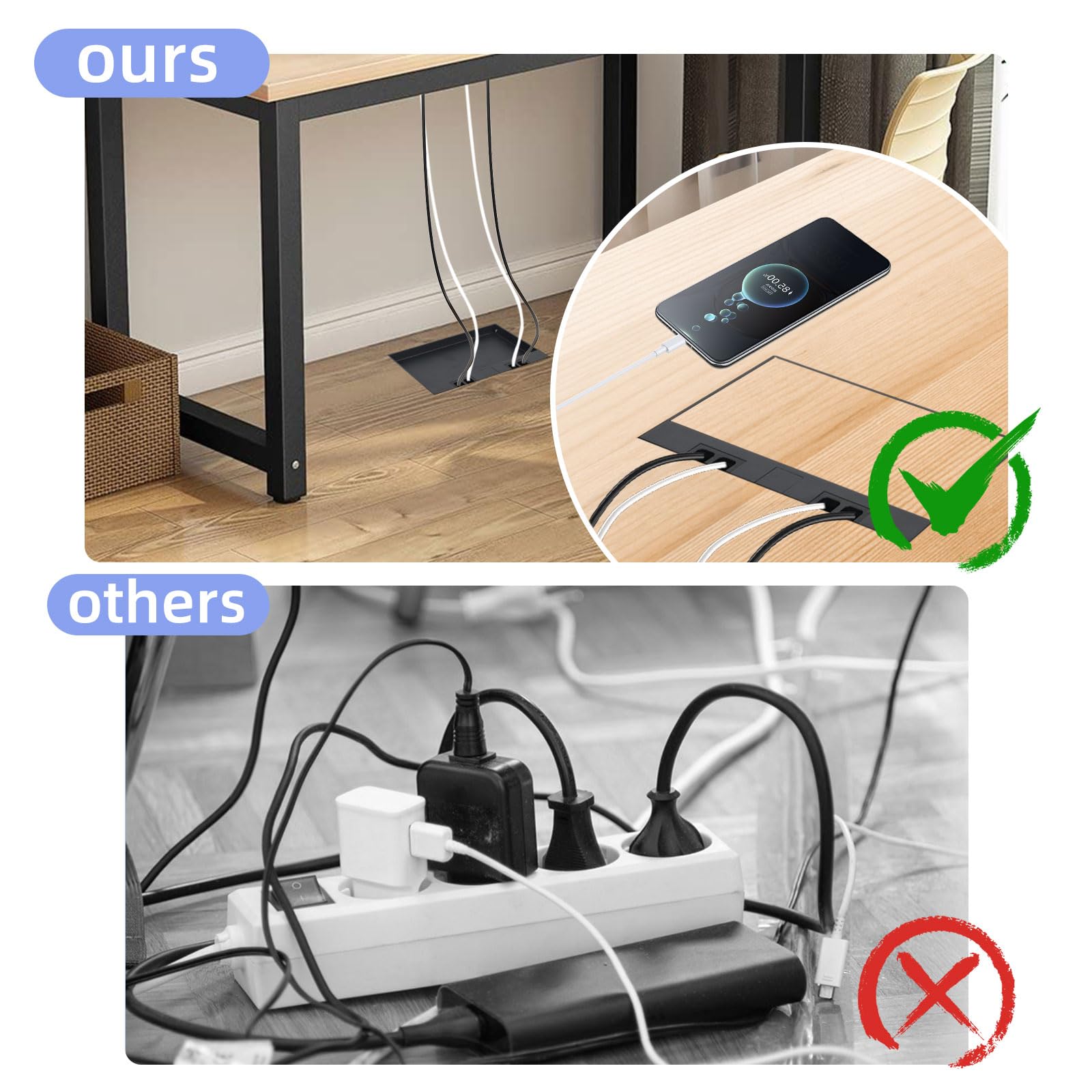 Office Floor Power Strip Luxe Designs Wall Mount Cable Management Box