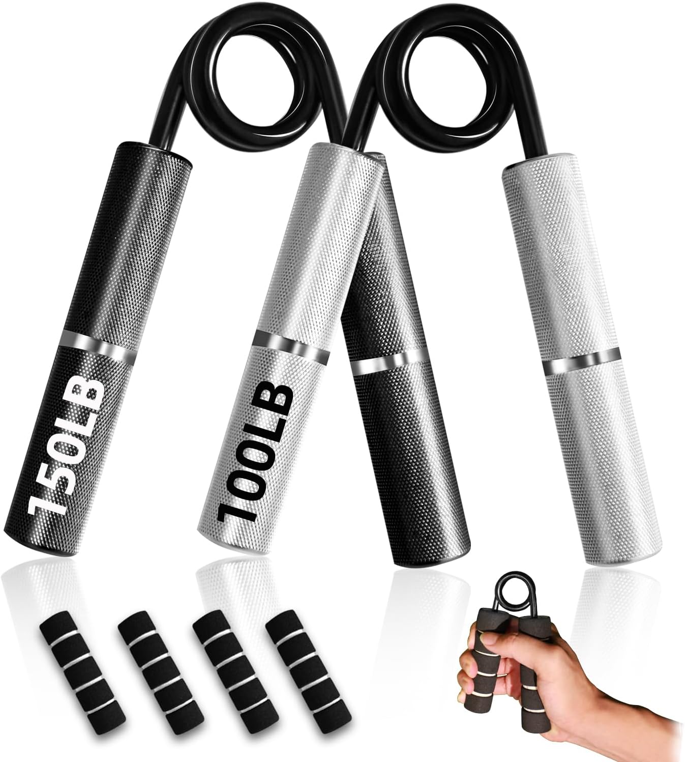 Amazon.com: ISLEHOP Metal Grip Strength Trainer (2 pack), 100LB & 150LB ...