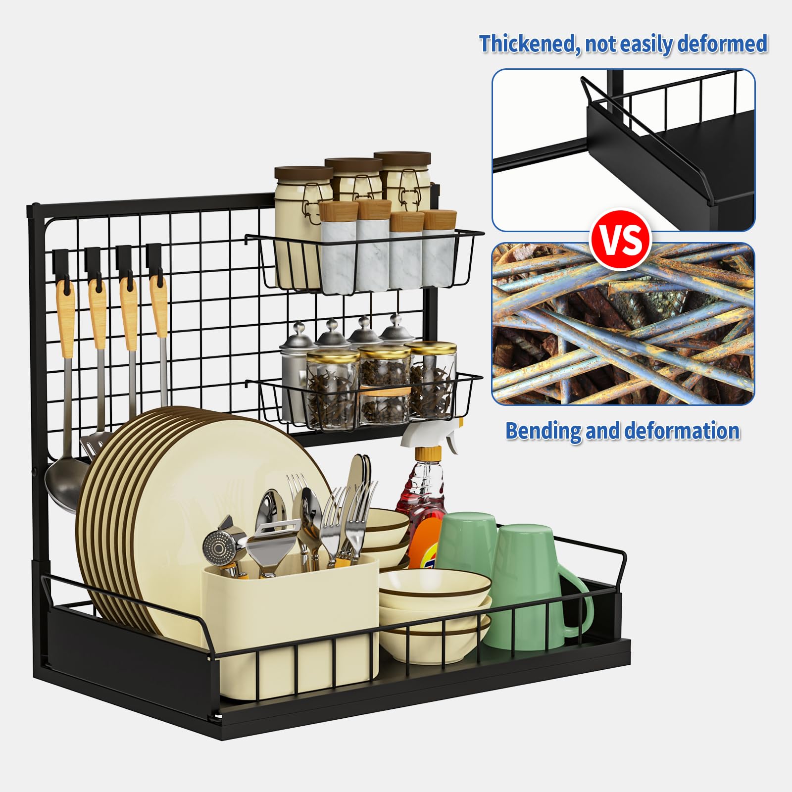 UBUISOTKZ Non-deformable Dish Drying Rack,Stainless Steel Dish Drainer ...