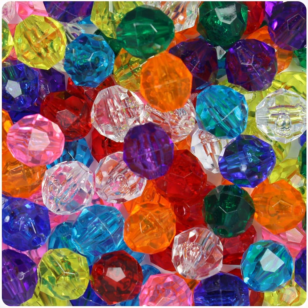 Amazon.com: BeadTin Ruby Transparent 6mm Round Plastic Craft Beads ...