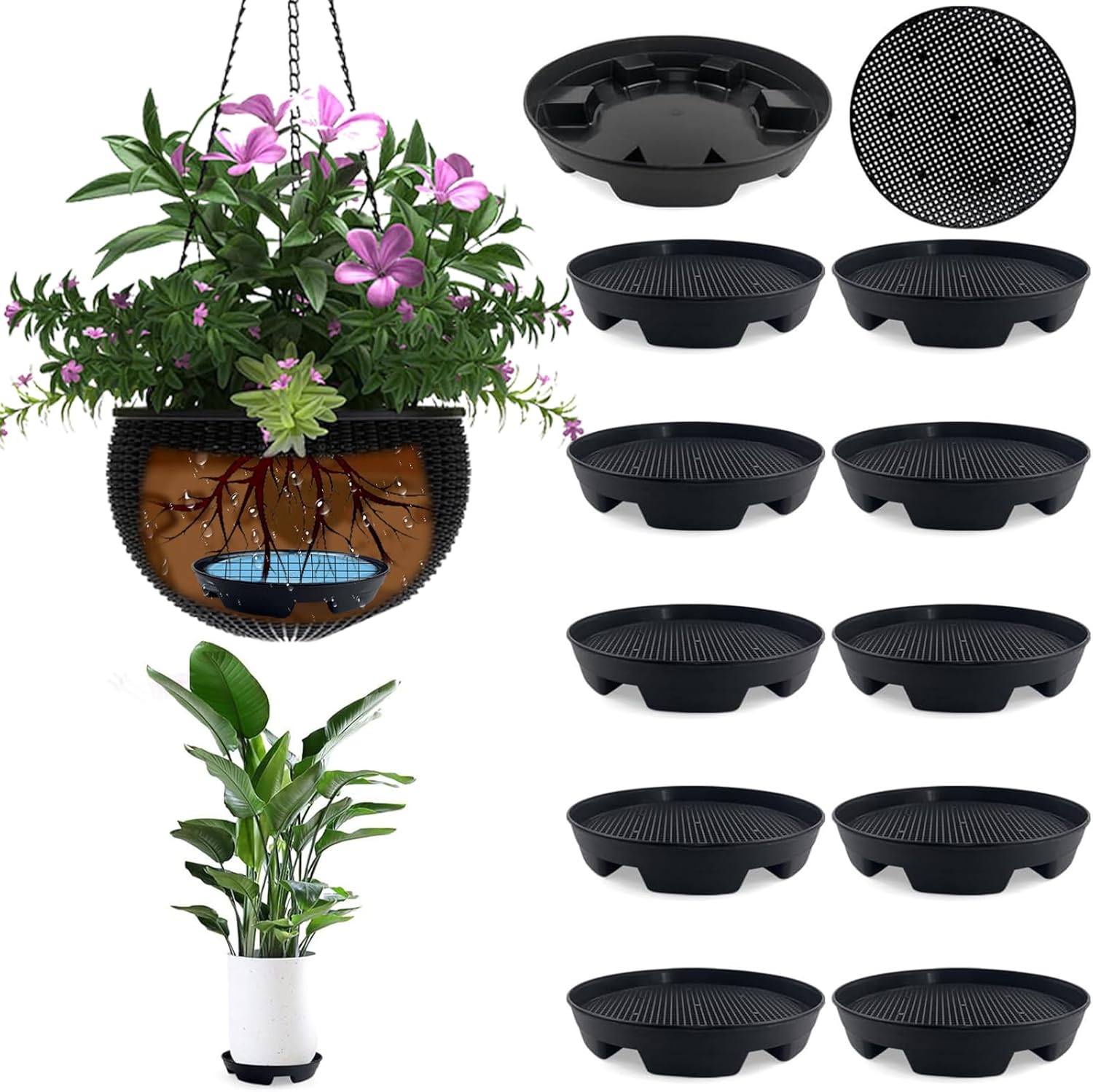 Amazon.com : 7.16” Self Watering Planter Insert, 10 Pack Invisible ...