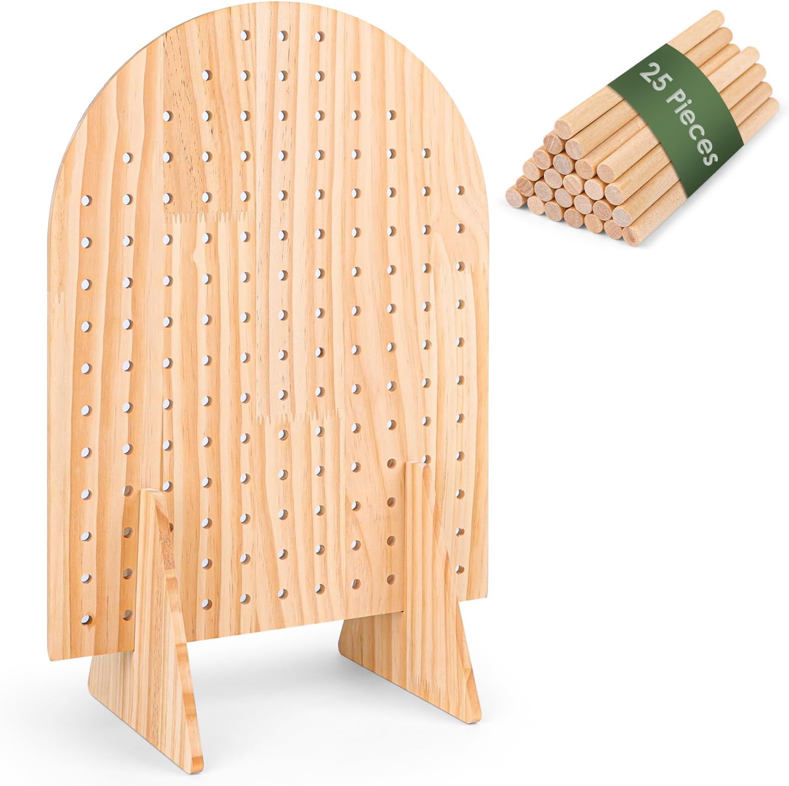 Amazon.com: Wooden Pegboard Display Stand Retail Rack - Necklace Holder ...