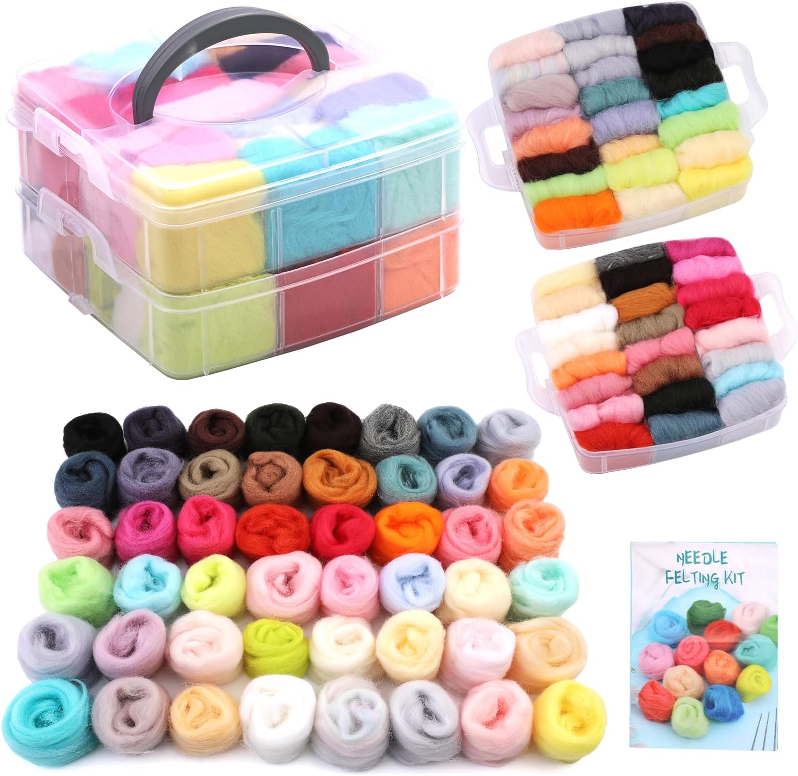 Axmru Needle Felting Wool Roving Wool for Needle Felting Starter ...