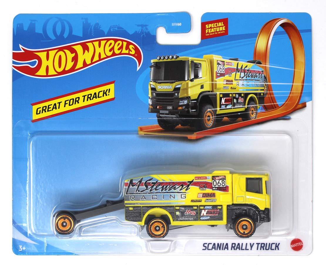 Hot Wheels Track Trucks, Scania Rally Truck Racing Rig 1:64 Scale ...