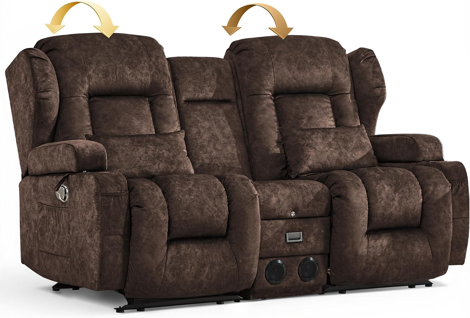 Amazon.com: TUNYI Loveseat Recliner Rocker Sofa - Manual Rocking ...
