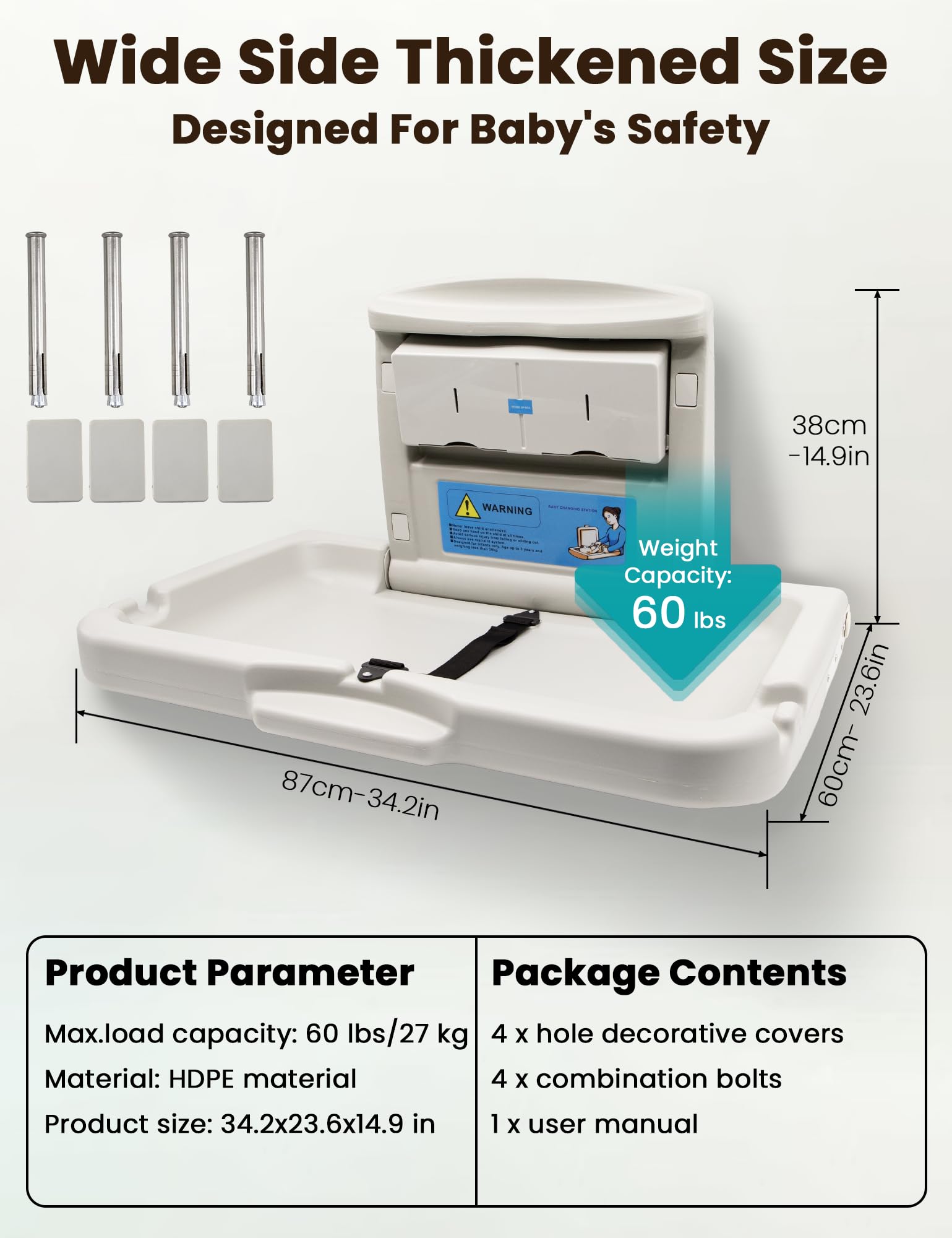 Snapklik.com : Commercial Baby Changing Station Diaper Wall Mount, Foldable Baby Change Station ...