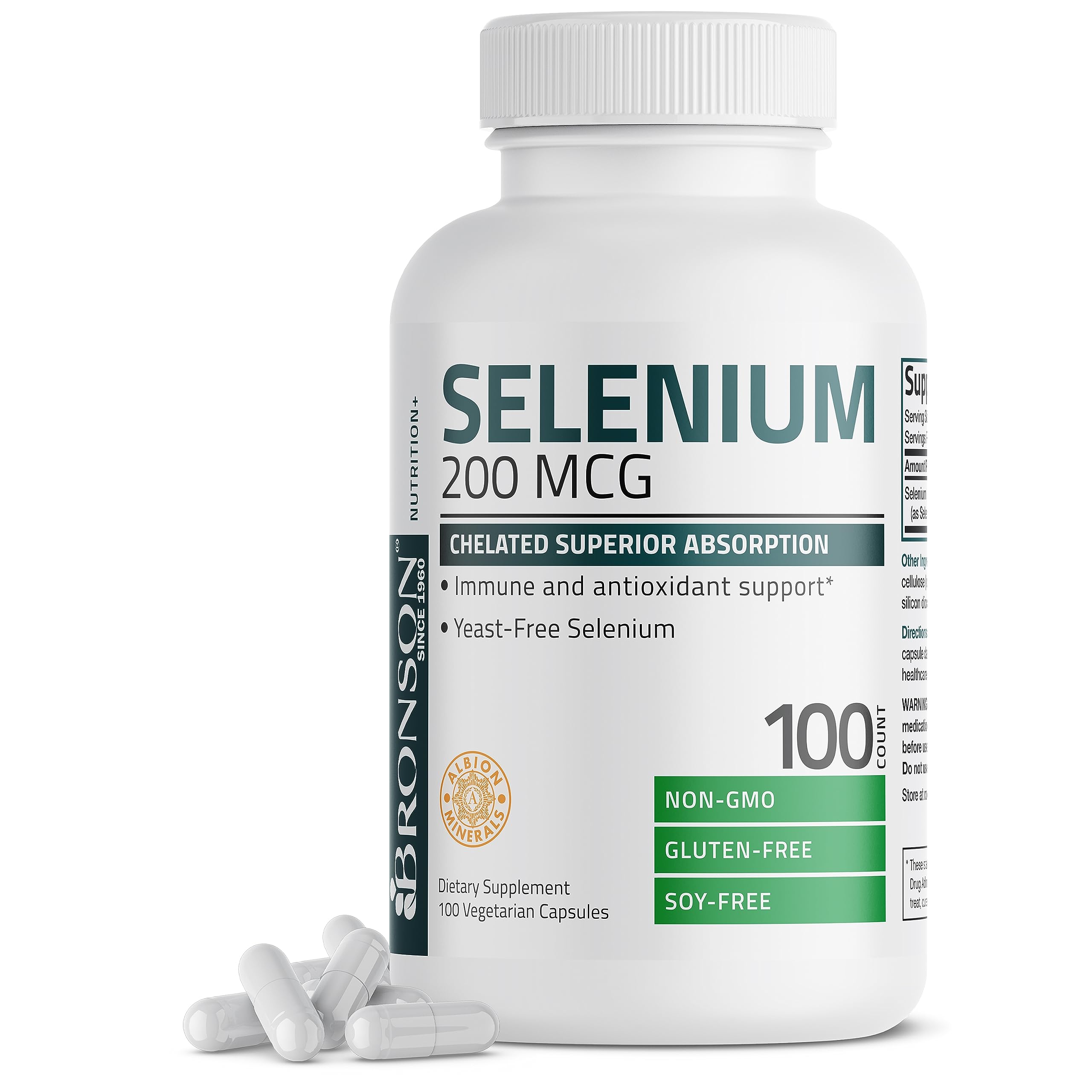 Snapklik.com : Bronson Selenium 200 Mcg Yeast Free Chelated Amino Acid ...