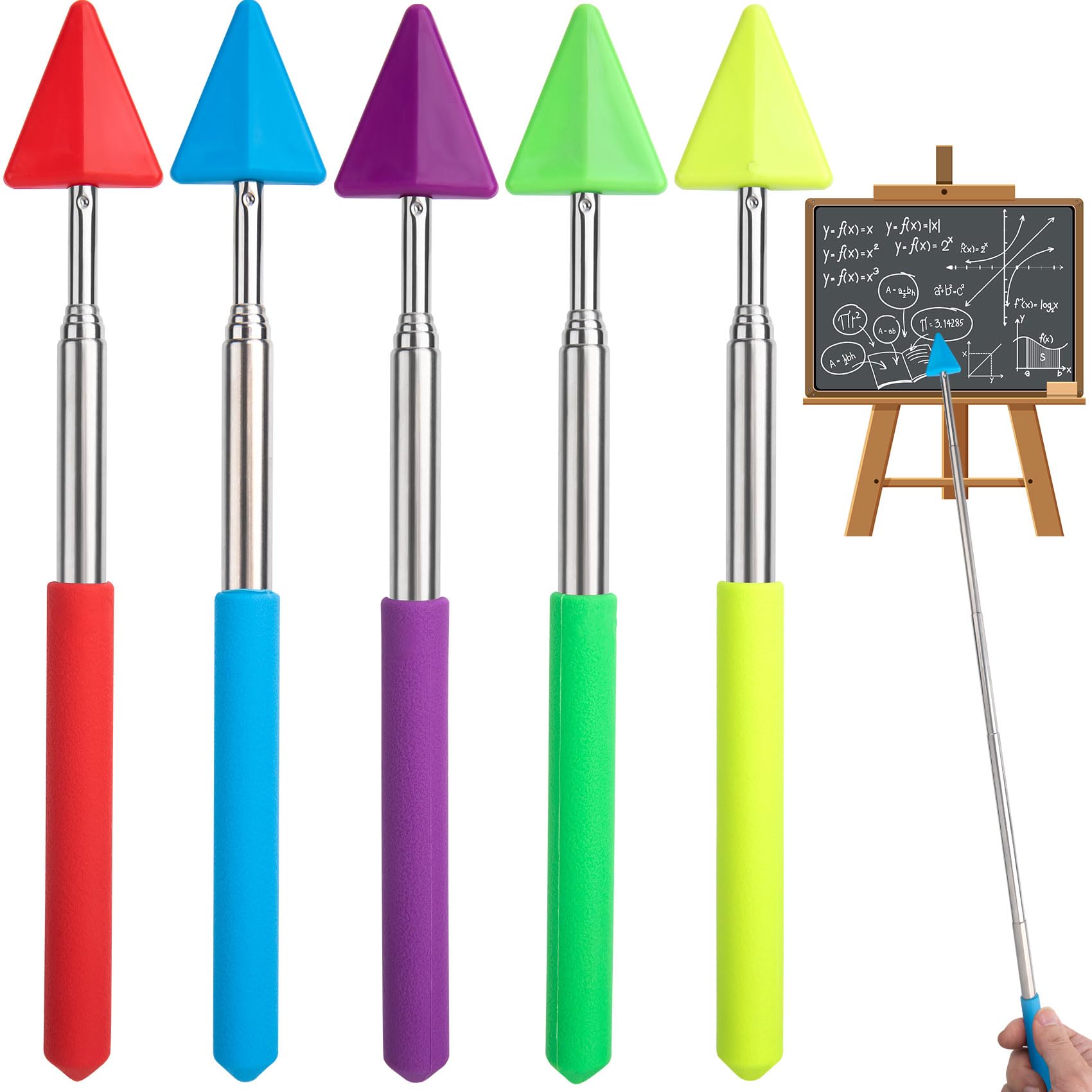 Snapklik.com : PAGOW 5 Pcs Retractable Teacher Pointer Sticks, 5 Colors ...