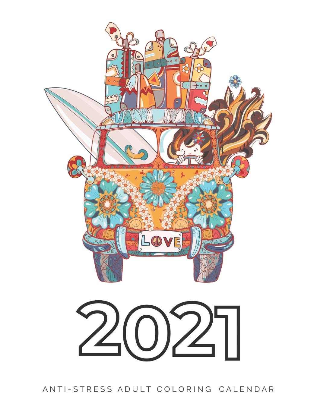 2021 Anti-Stress Adult Coloring Calendar: 2021 Coloring Calendar ...