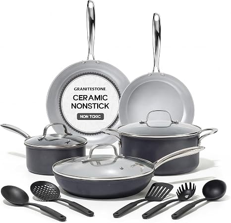 Amazon.com: Granitestone Pro 13pcs Pots and Pans Set Non Stick Ceramic ...