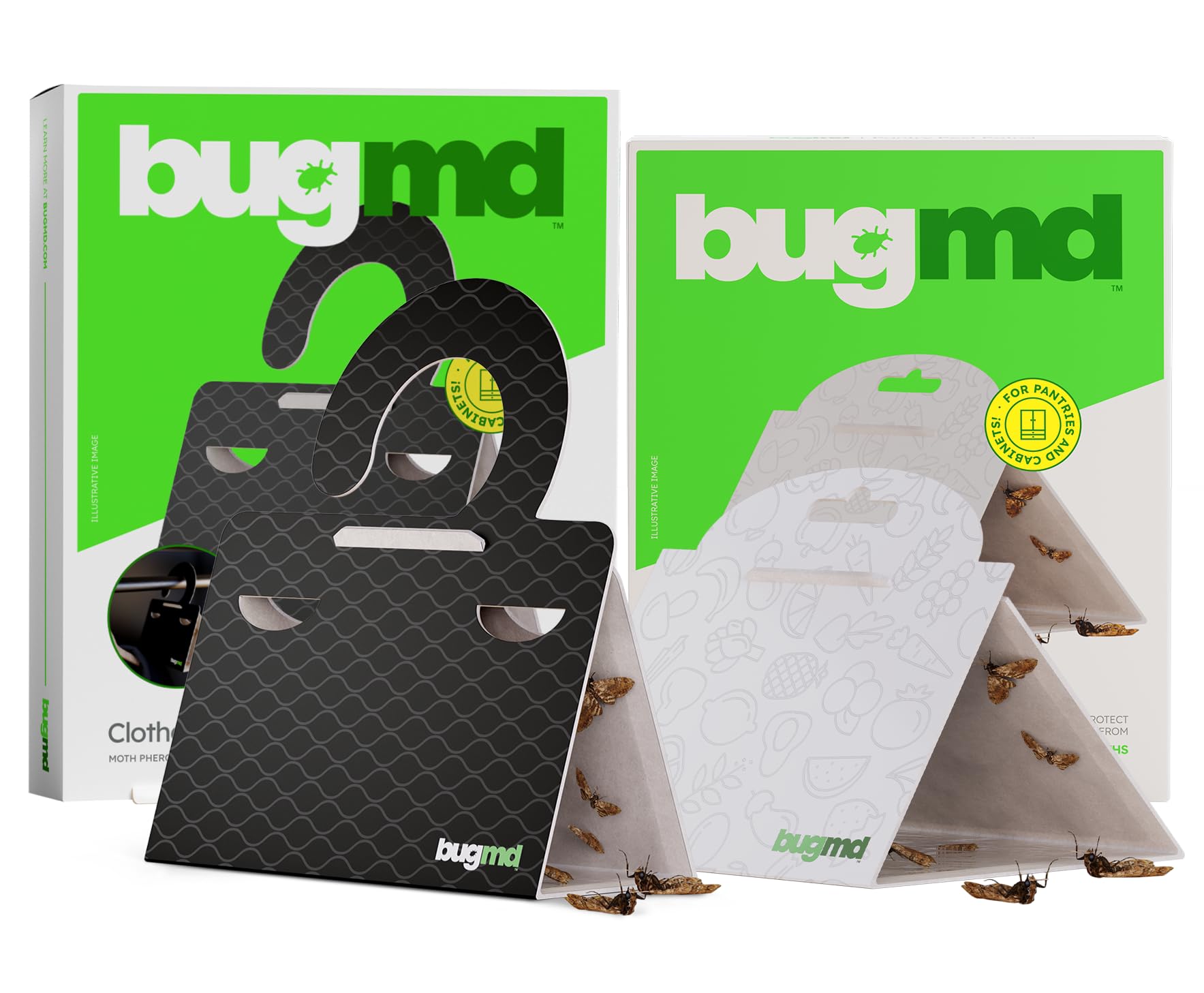 Amazon.com : BugMD Clothes Moth Boss Traps (6 Count, Black) and Pantry Pest Patrol (6 Count ...