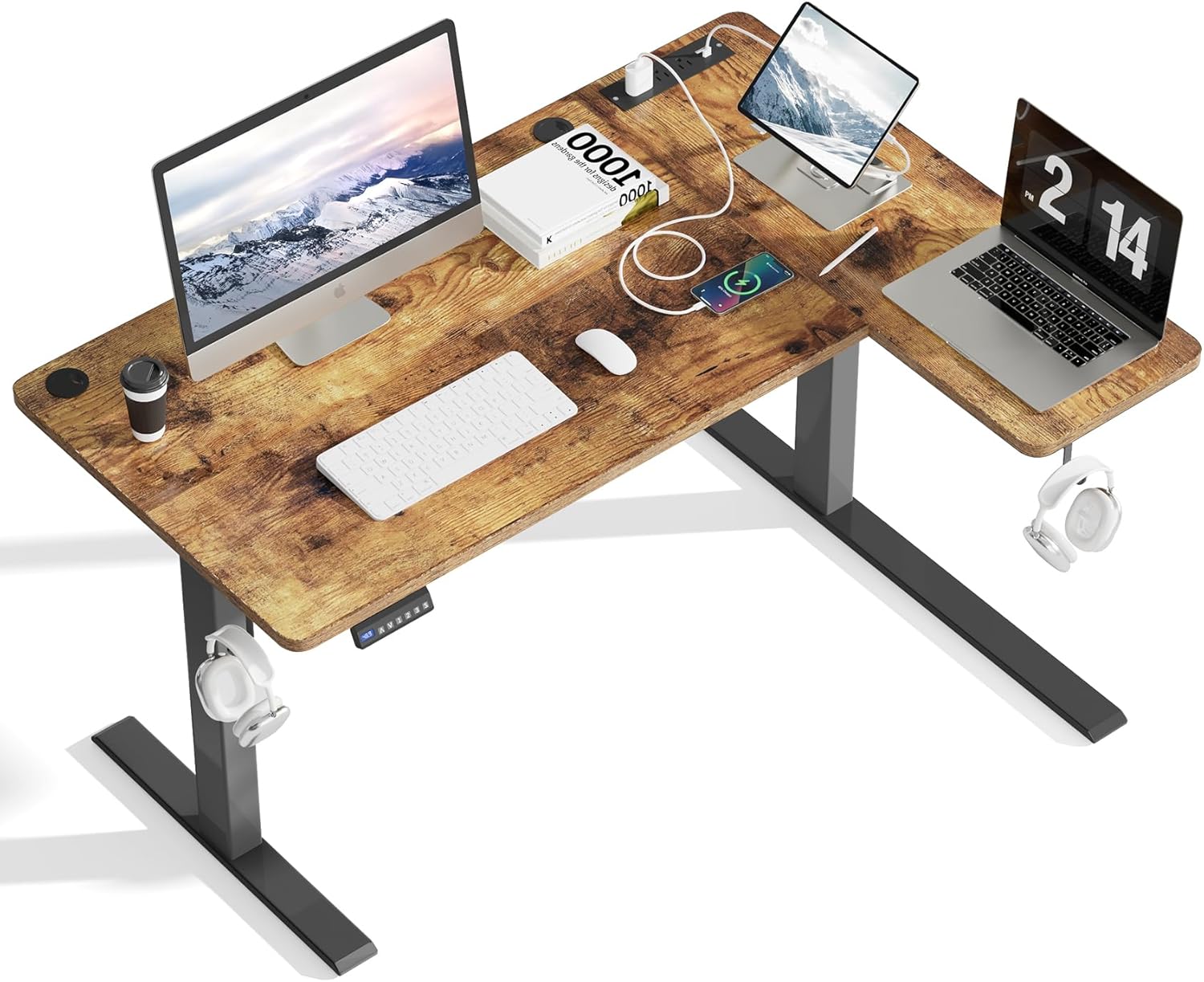 Amazon.com: Mr IRONSTONE L Shaped Electric Standing Desk, 47 Inch ...