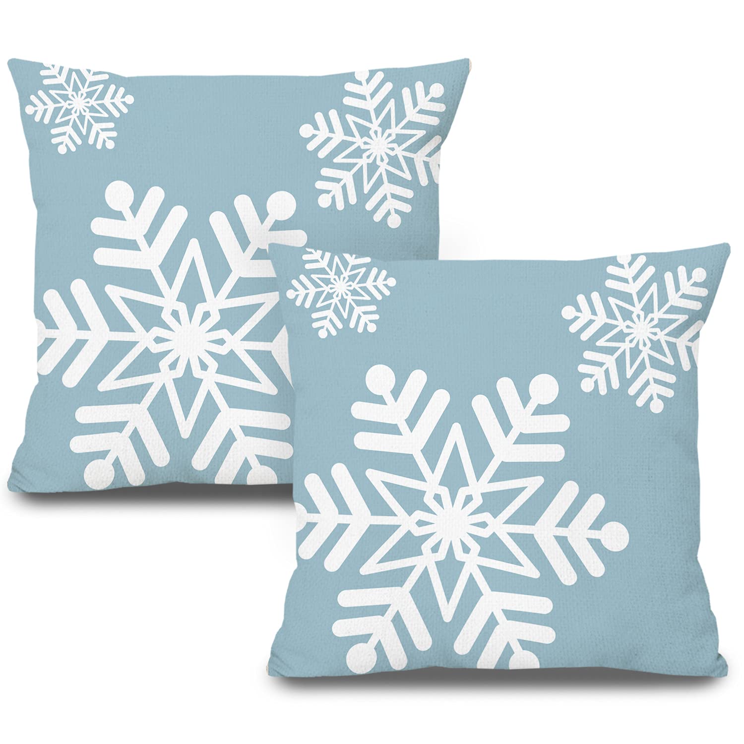 Amazon.com: Tititex 18 X 18 Inch Winter Bright Light Blue Snowflake ...
