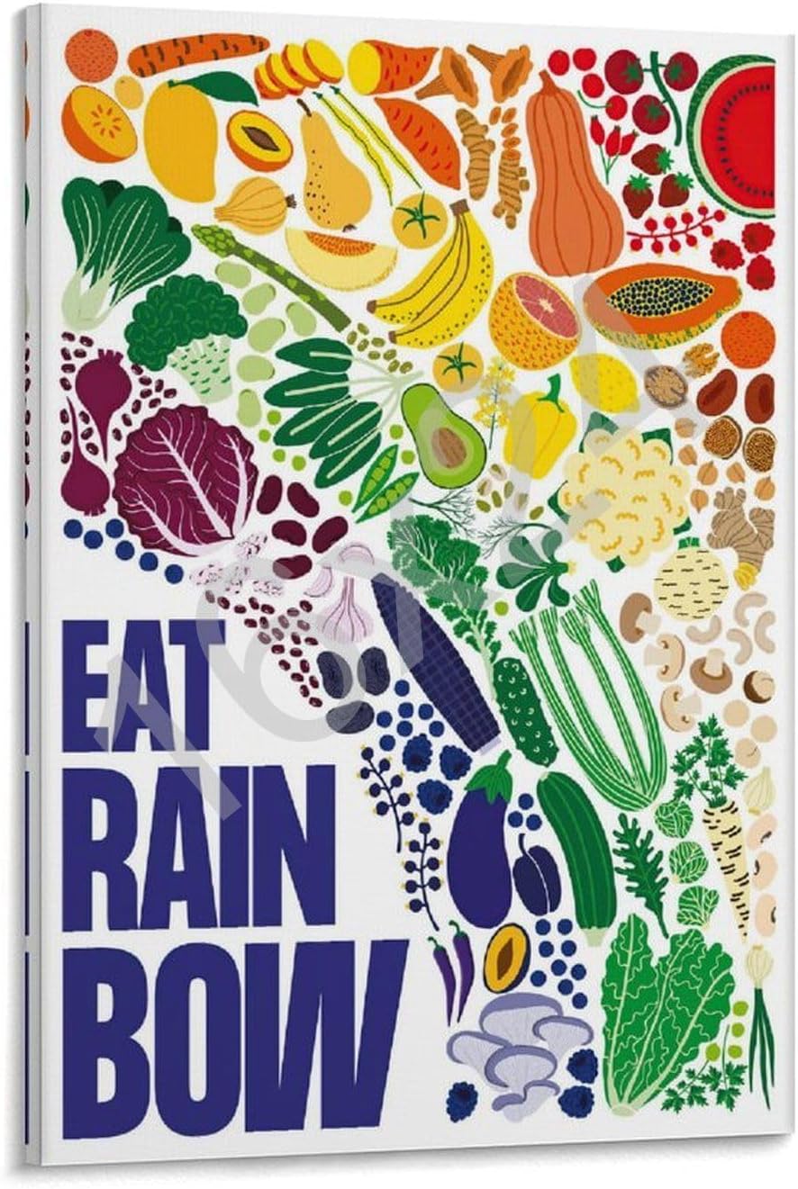 Amazon.com: Healthy Food Poster - Eat Rainbow Fruits And Vegetables ...