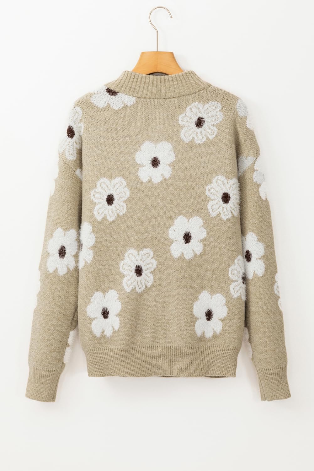 Snapklik.com : Womens Green Floral Pattern Half Zip Drop Shoulder ...