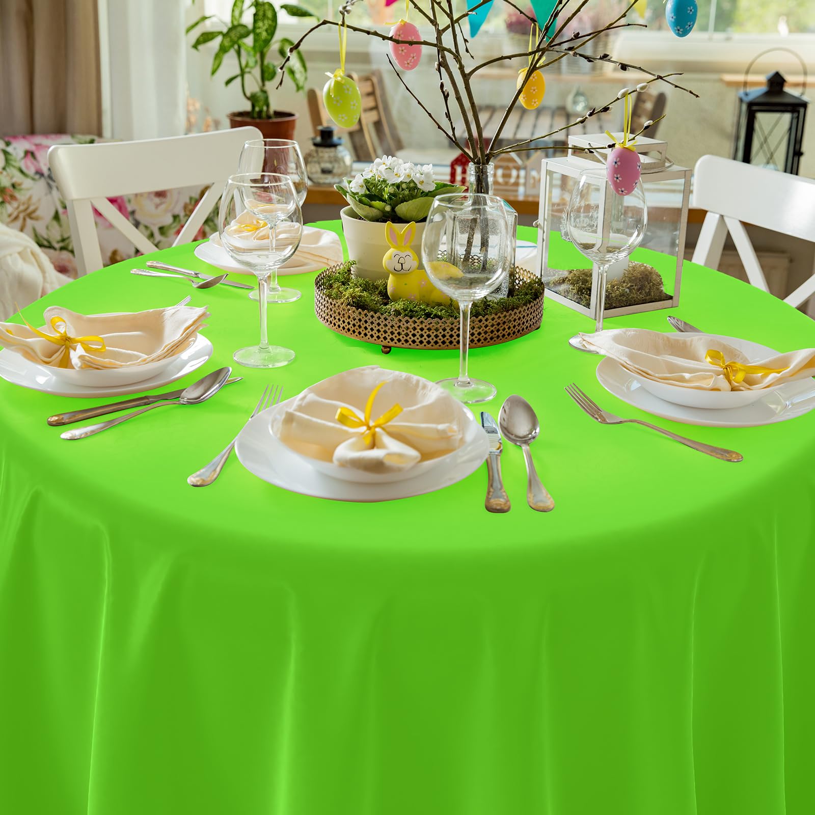 Round Plastic Banquet Table Cloths 8 Pack Round Tablecloth, 84 Inch