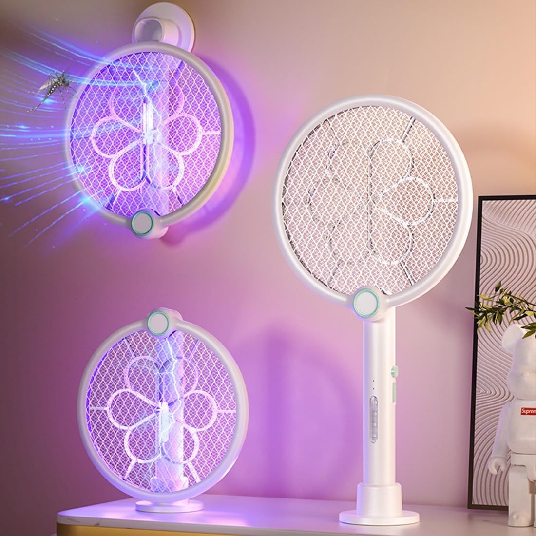 Frafuo Fly Swatter Electric Racket Electric Bug Zapper Racket 3 in 1 ...