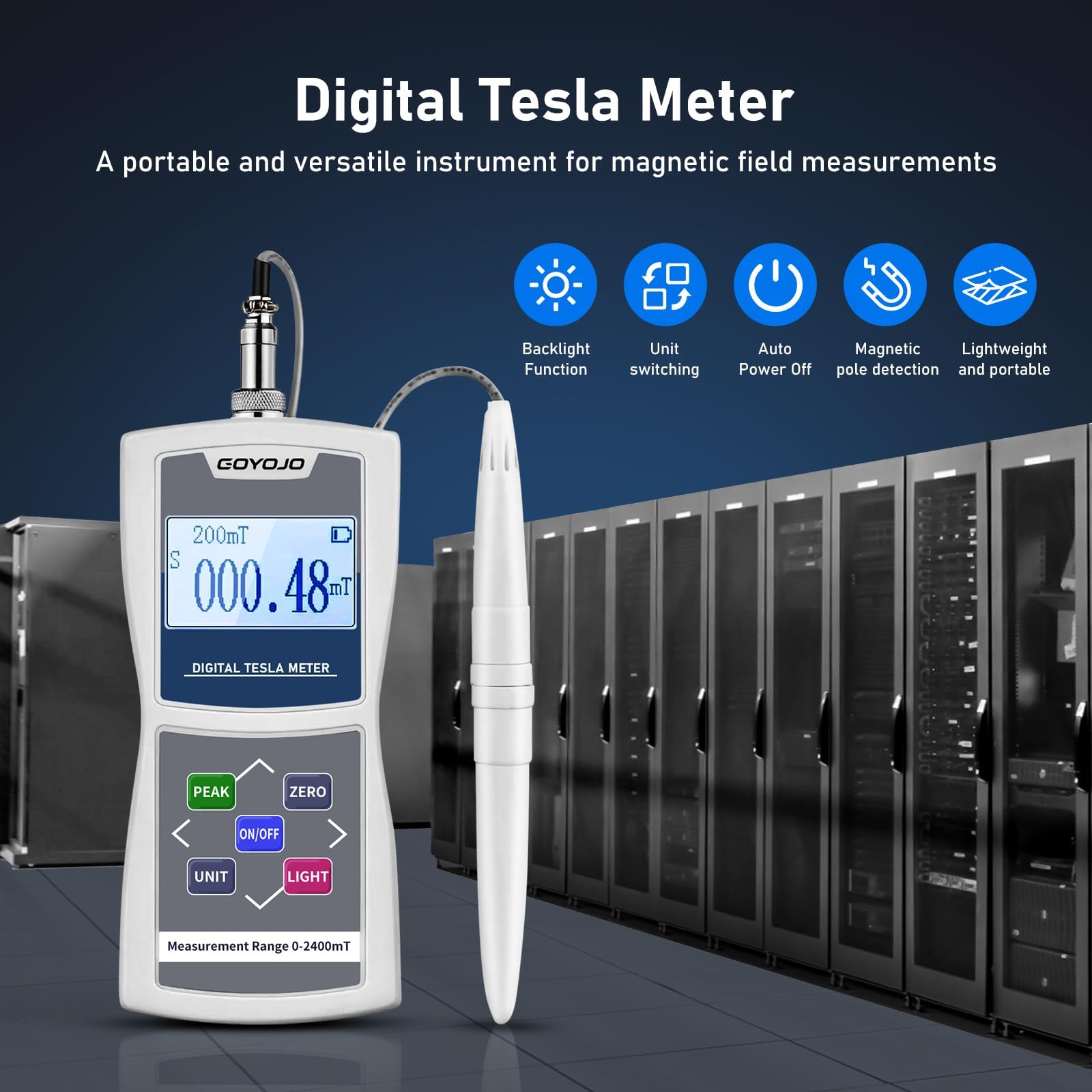 Snapklik.com : GOYOJO Digital Gauss Meter 0-2400mT, High Accuracy ...