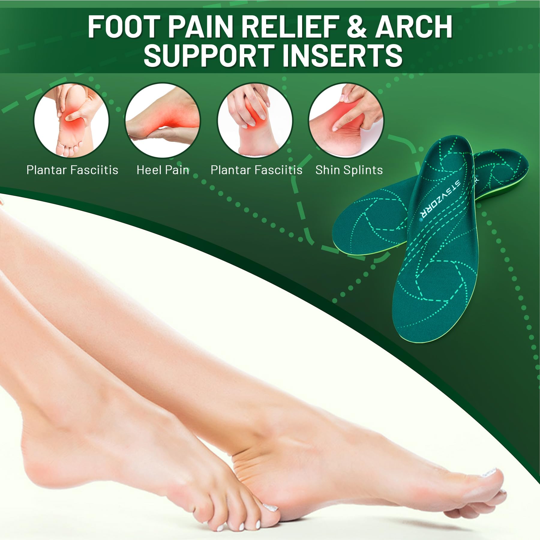 Snapklik.com : STSVZORR 210 Lbs+ Metatarsalgia Insole Plantar Fasciitis ...