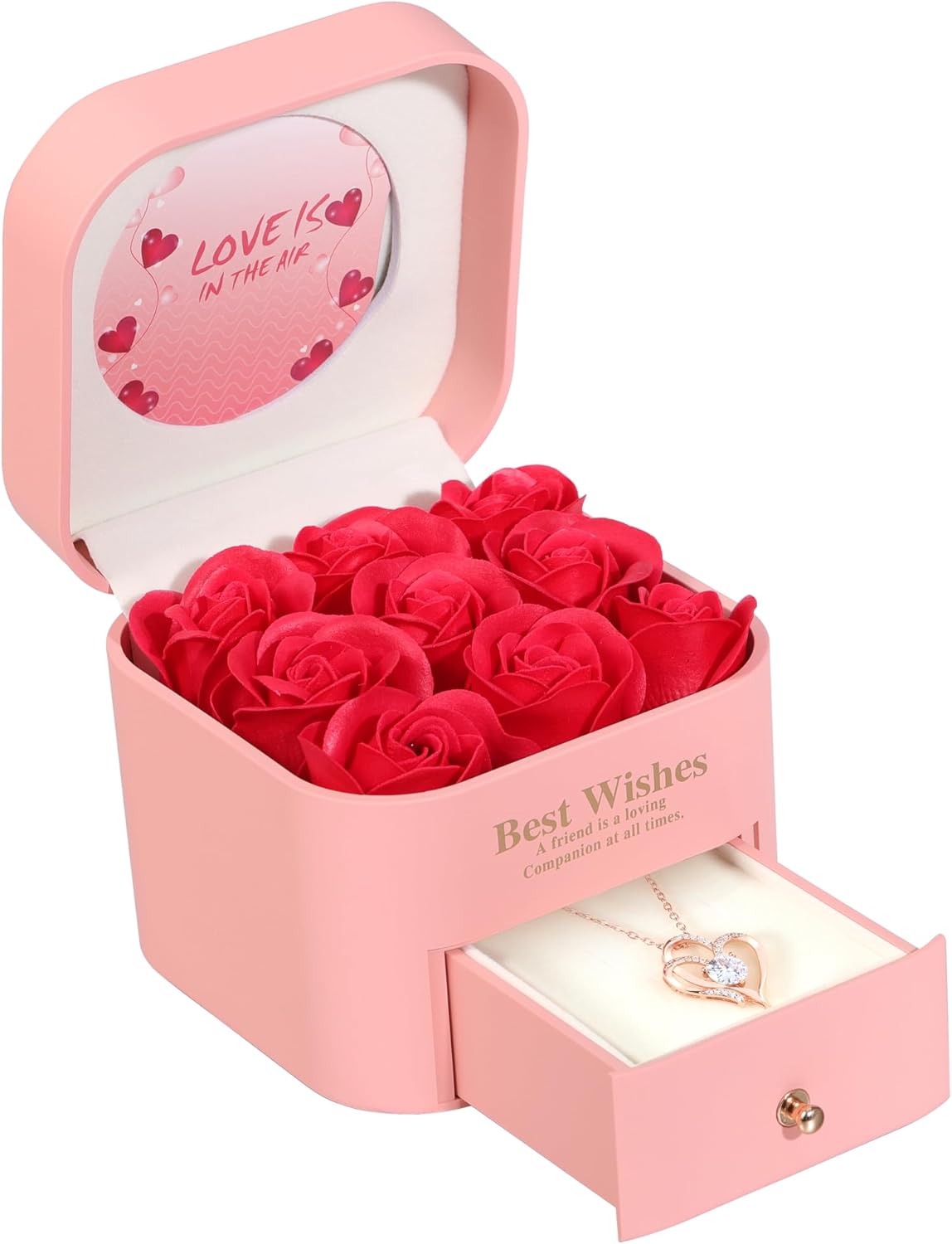 Amazon.com: VTPURBER Preserved Real Red Roses Gifts for Her with Heart ...