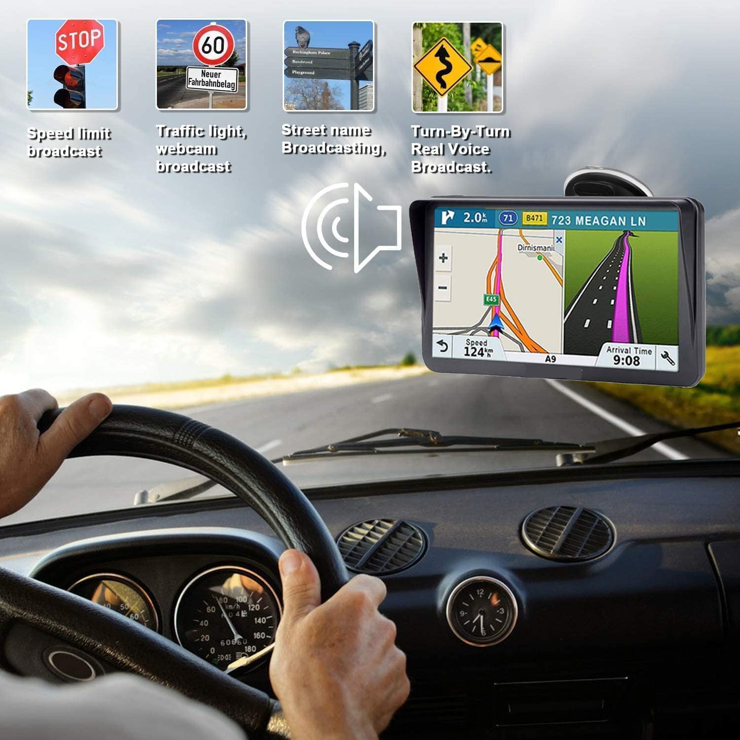 Car Gps System 9-Inch GPS Navigation For Cars And Trucks - 256+16G HD ...