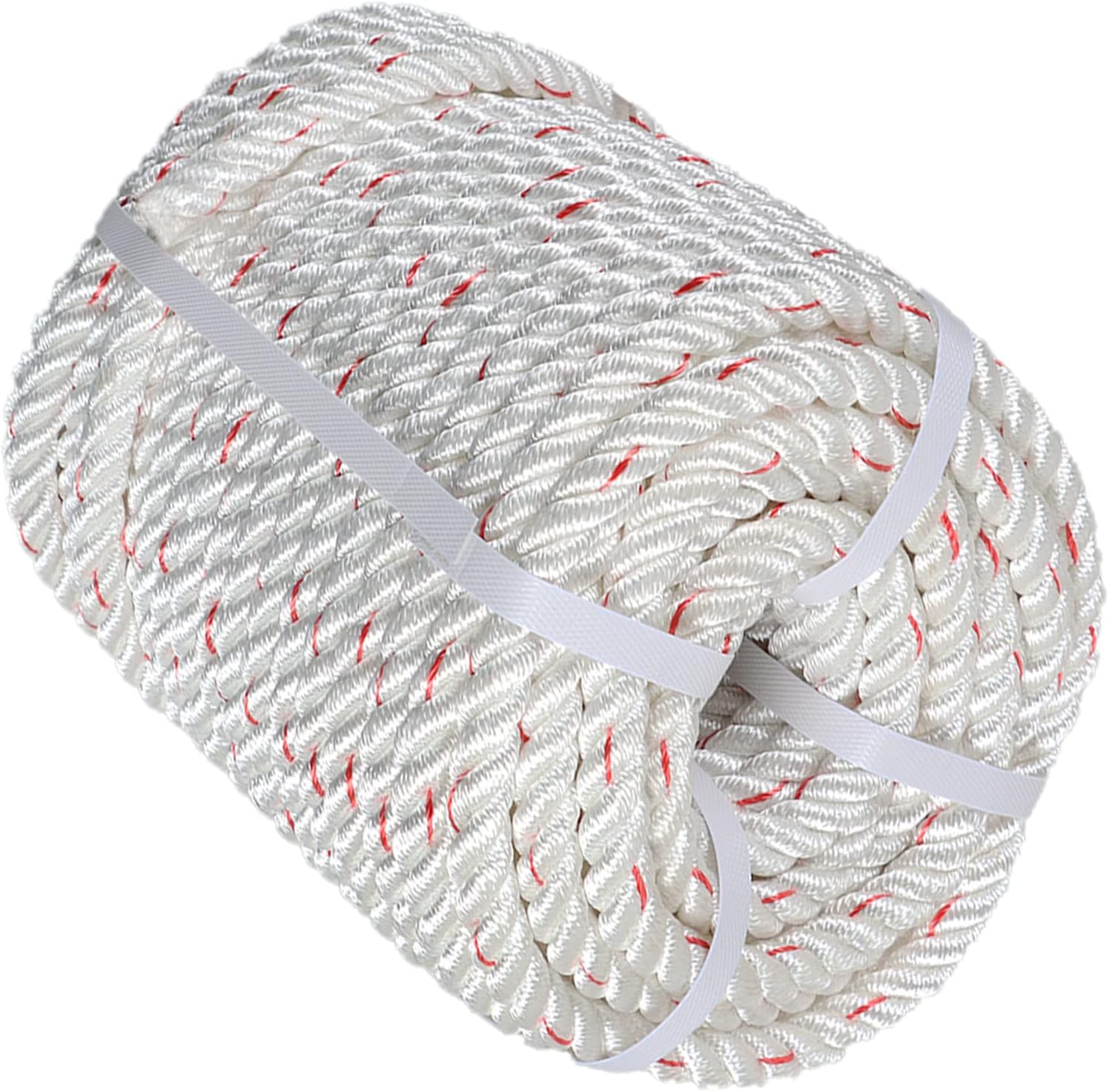 Amazon.com: Poly Dacron Rope (5/8 Inch, 100 Feet) Twisted 3 Strand Line ...