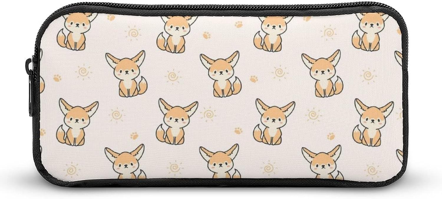 Amazon.com: Cute Fennec Fox Pencil Case Pen Coin Box Makeup Pouch ...