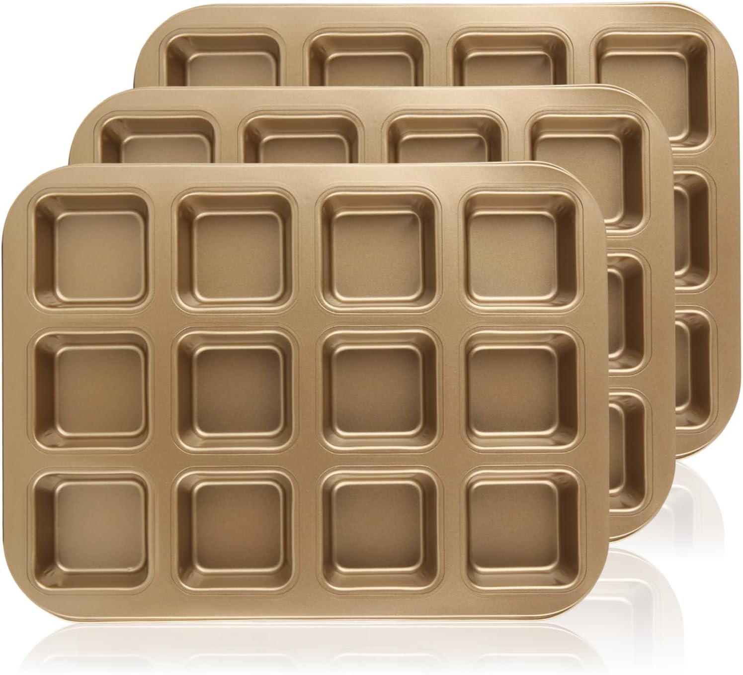 Amazon.com: LDHHYH 3 Pack Square Brownie Pan with Dividers, 12 Cavity ...