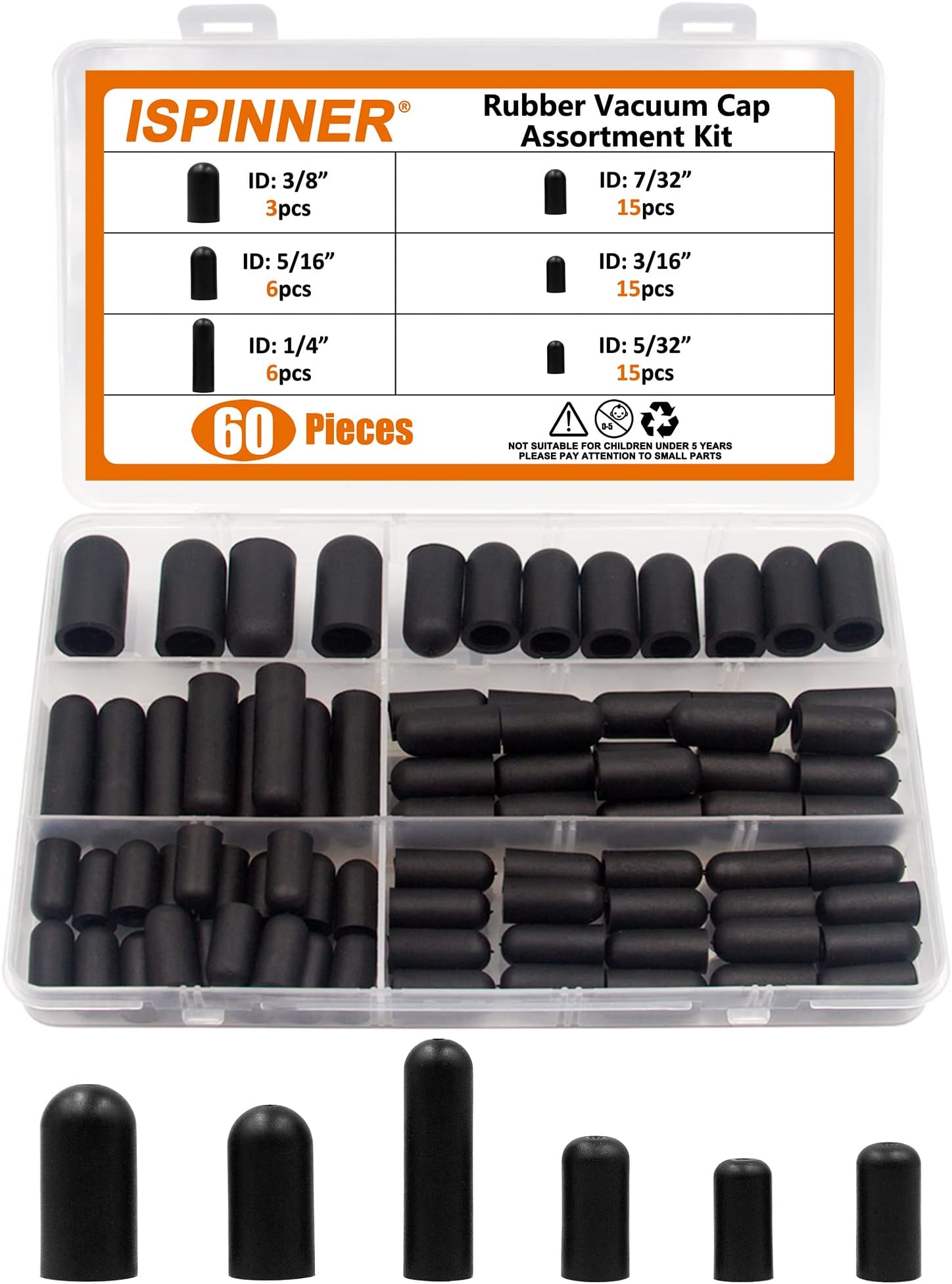 Amazon.com: Dorman 41050: Black Rubber Vacuum Cap Assortment : Automotive